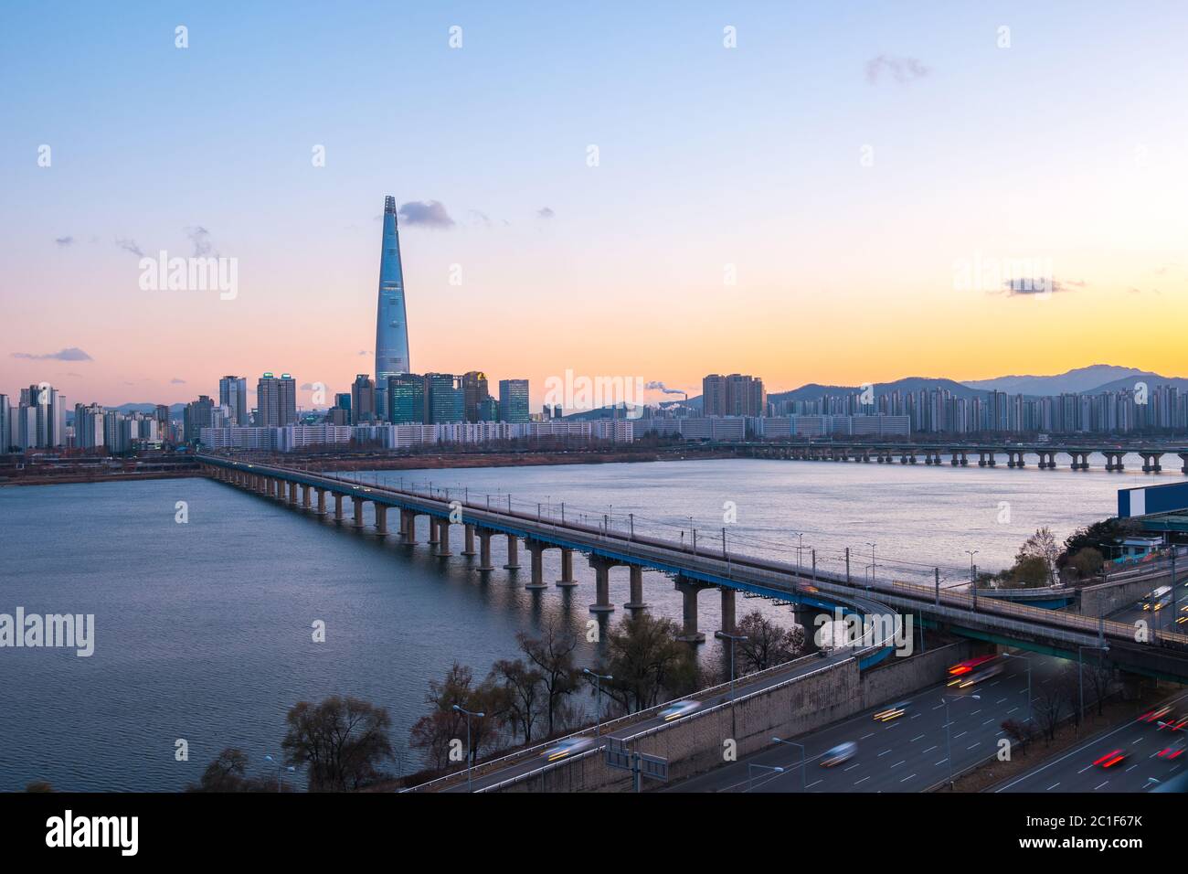 Nice sky with view of Seoul city skyline in South Korea Stock Photo - Alamy