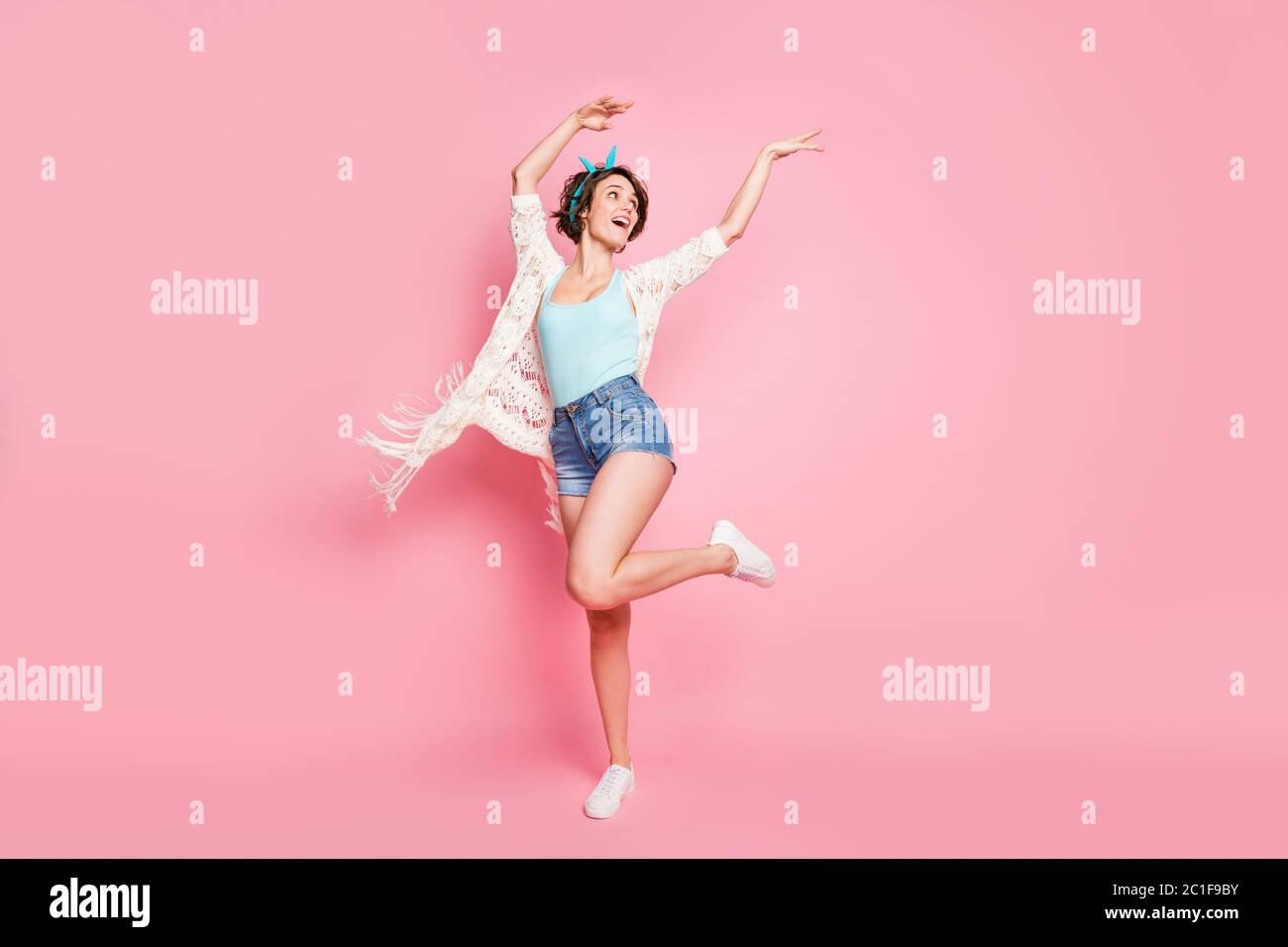 Full length body size view of her she nice attractive lovely pretty ...