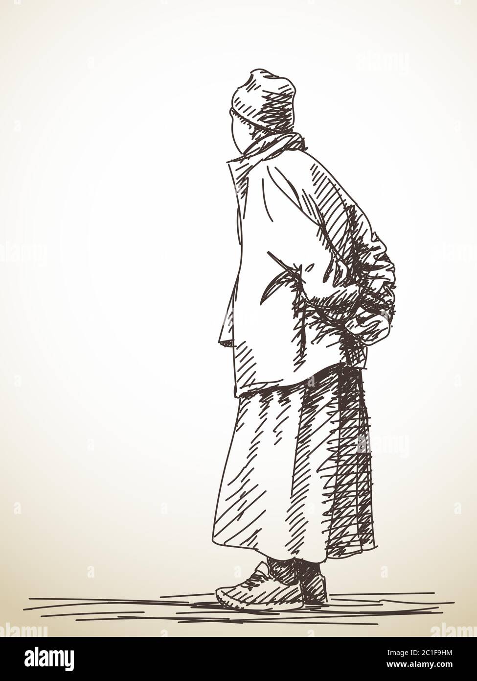 Traditional man back Stock Vector Images - Alamy