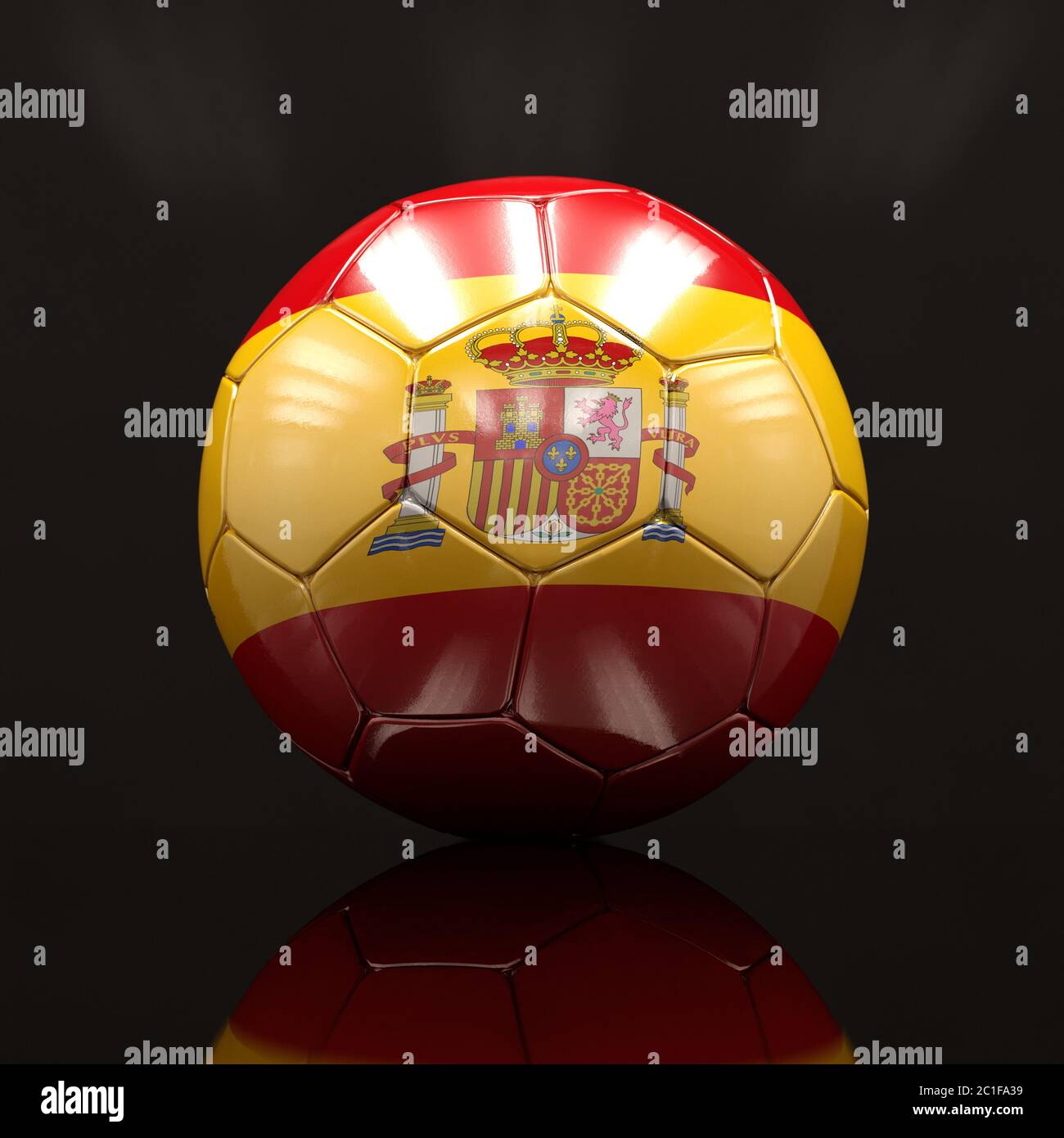 3d Soccer Ball with Spain Flag Illustration Stock Photo - Alamy