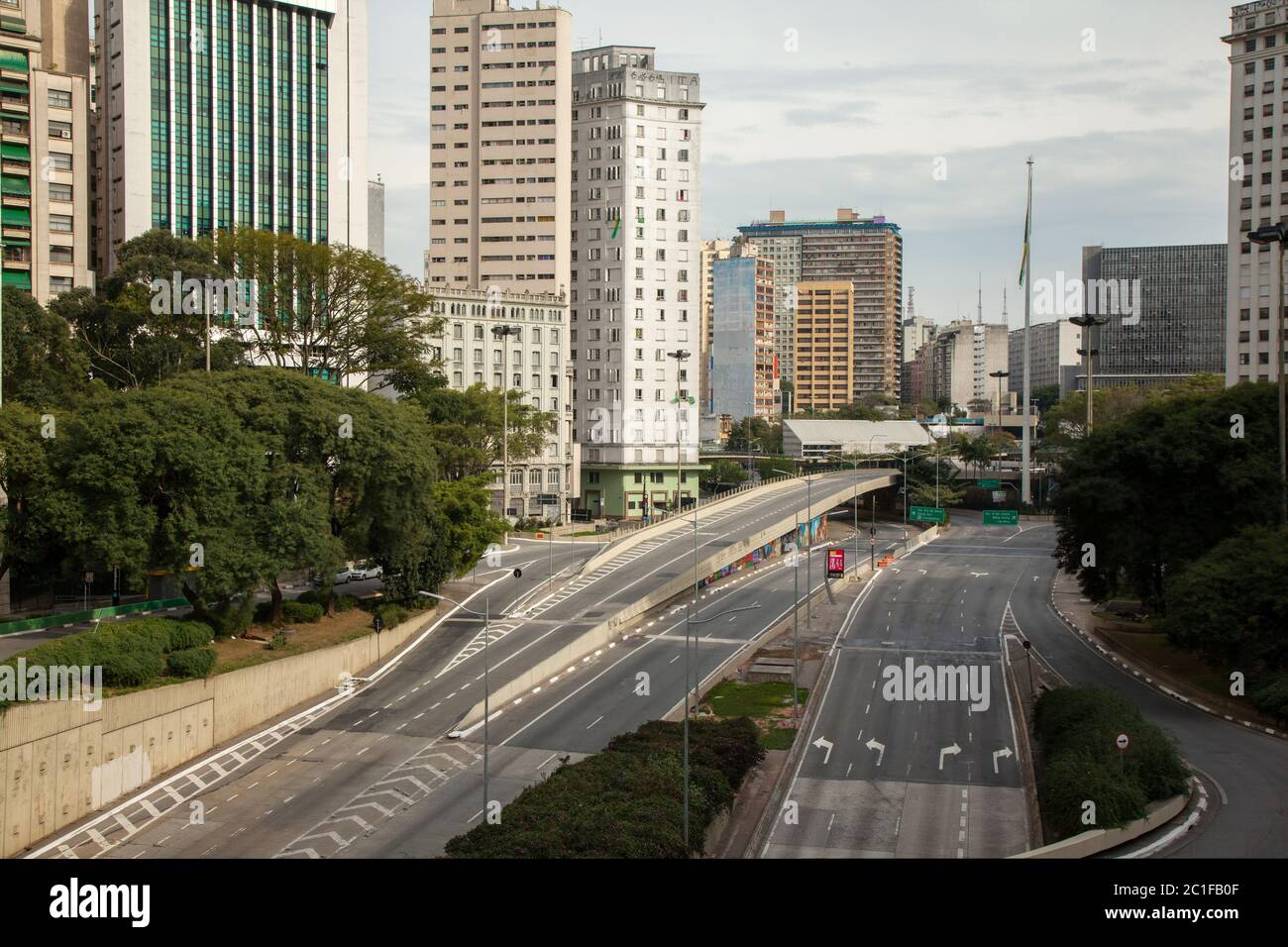Empty streets in Sao Paulo - Brazil Stock Photo - Alamy