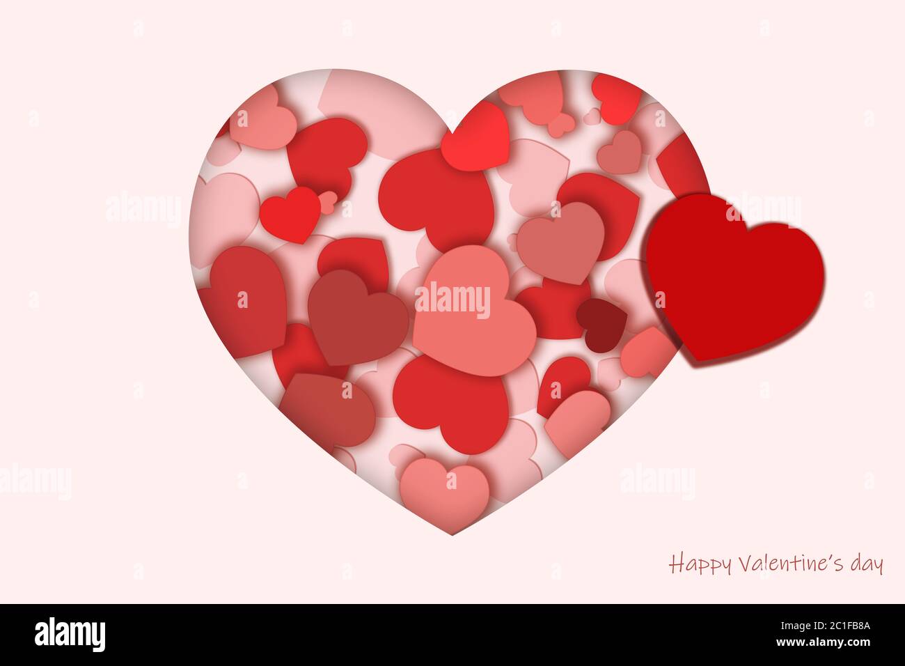 Valentine greeting card. Hearts inside of the heart shape Stock Photo ...