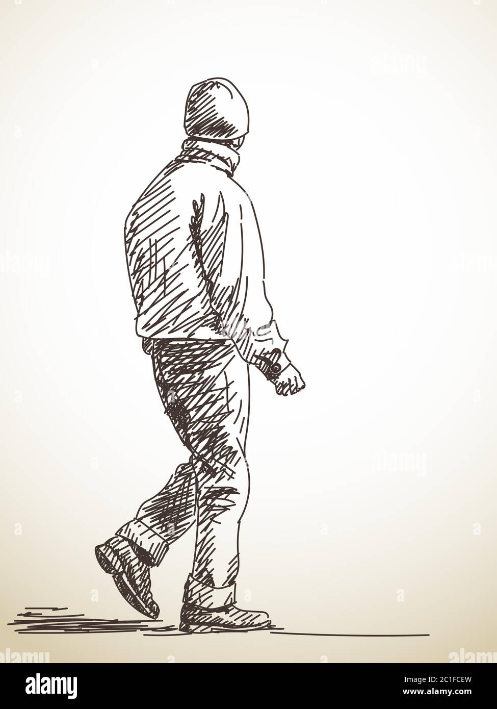 Sketch of walking man, Hand drawn illustration Stock Vector Image & Art ...