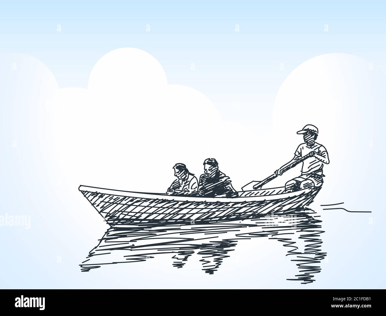 Row Boat Drawing