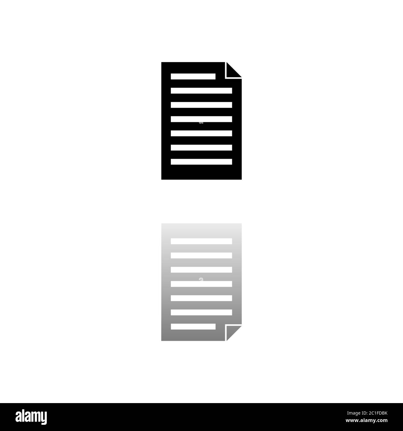 Document. Black symbol on white background. Simple illustration. Flat ...