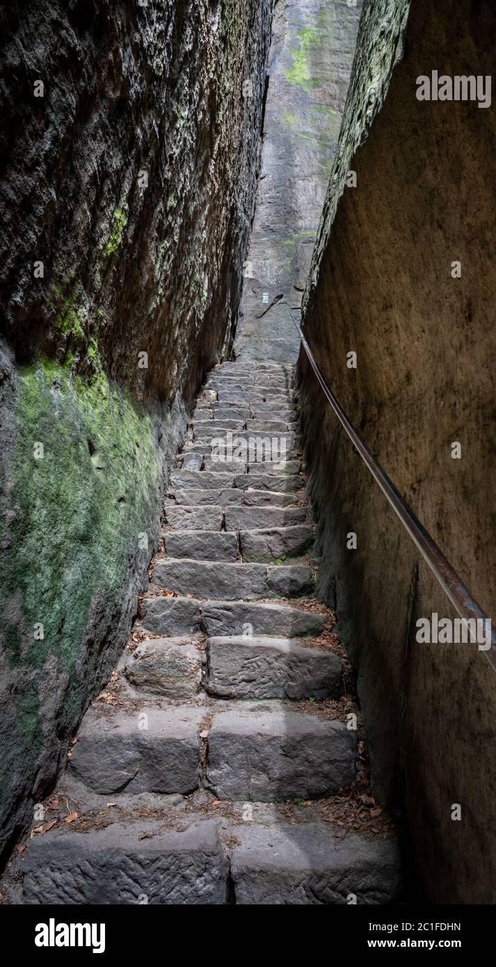 Stairs in the gorge Stock Photo - Alamy