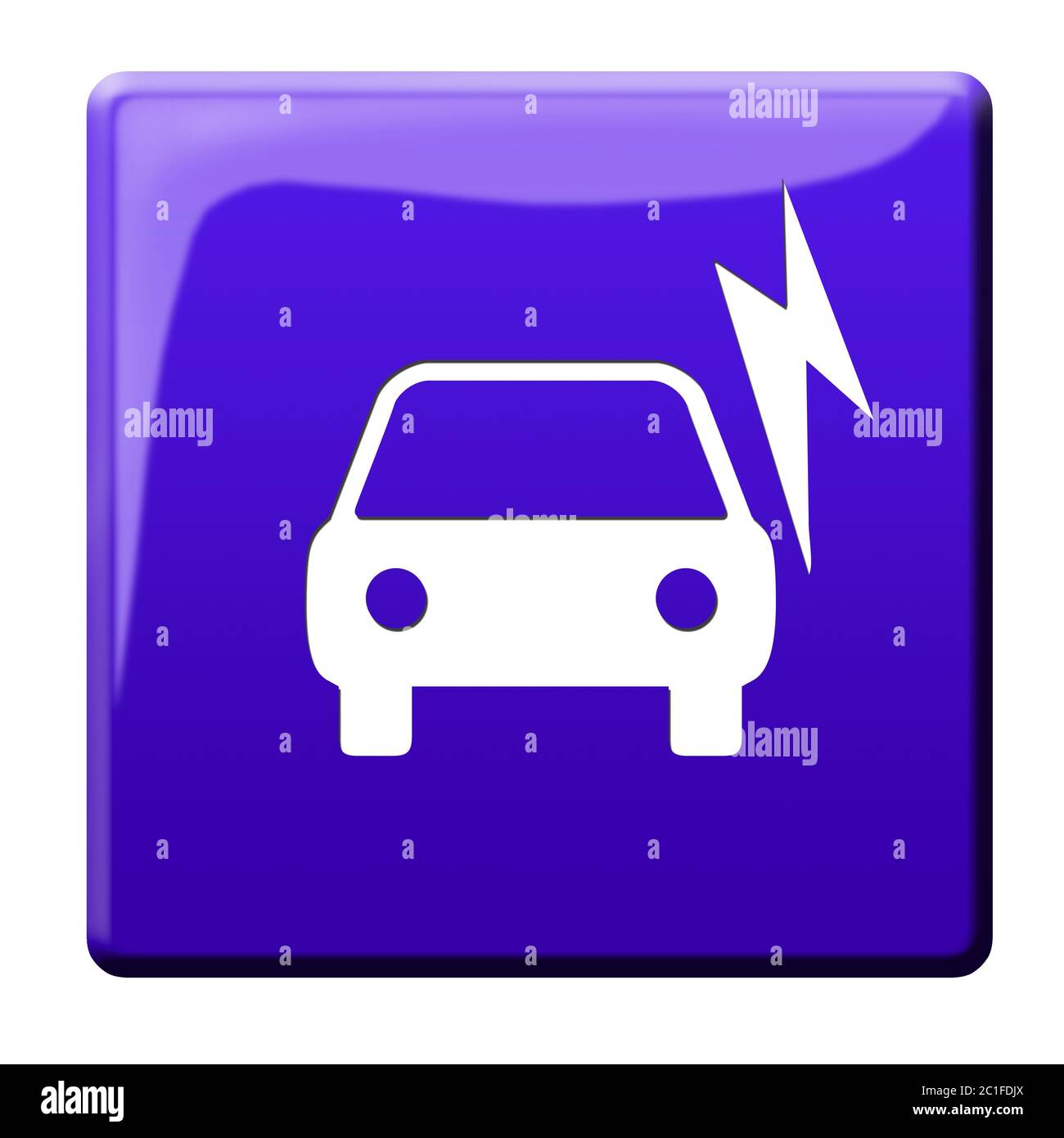 electric car - symbol button Stock Photo - Alamy