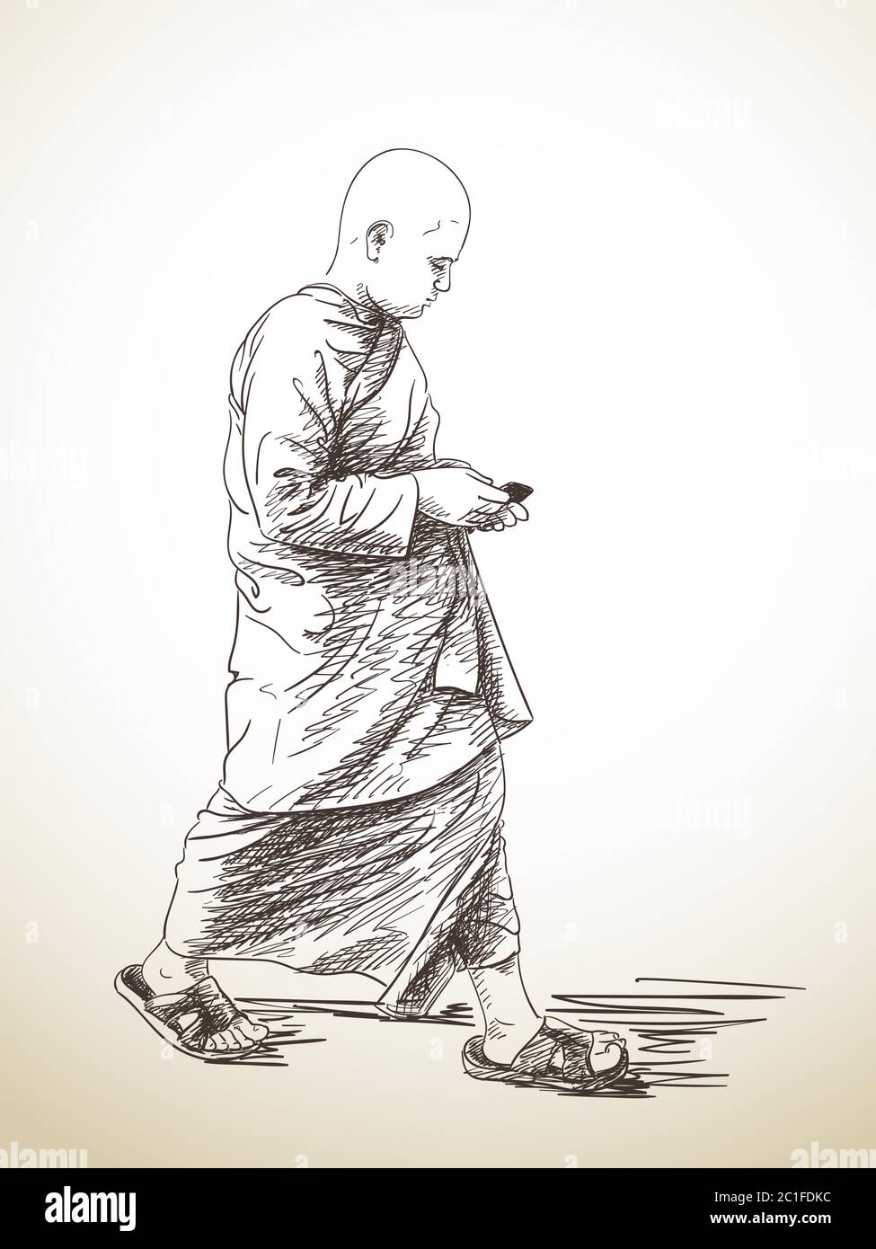 Buddhist Monk Drawing