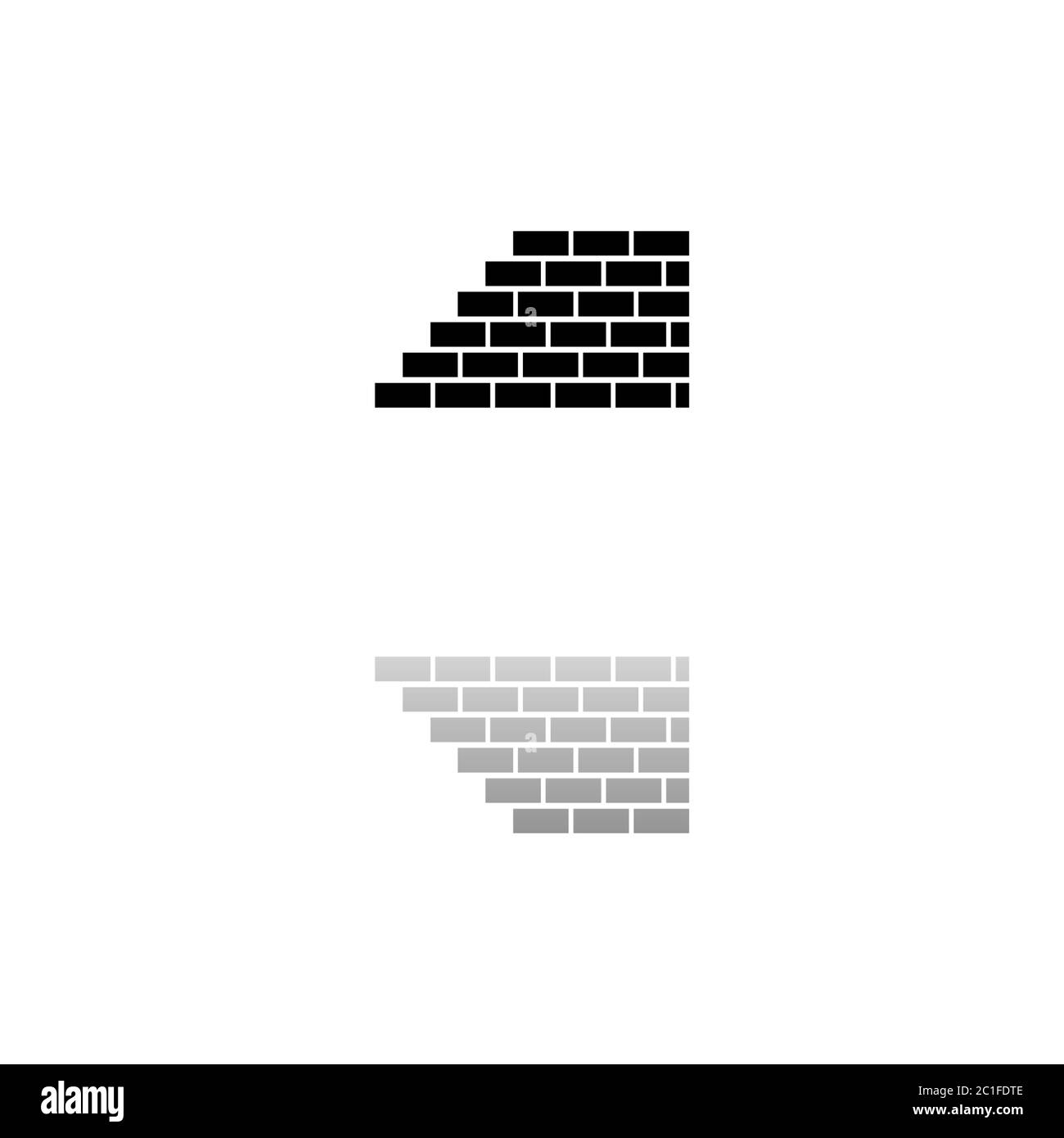 Wall. Black symbol on white background. Simple illustration. Flat ...