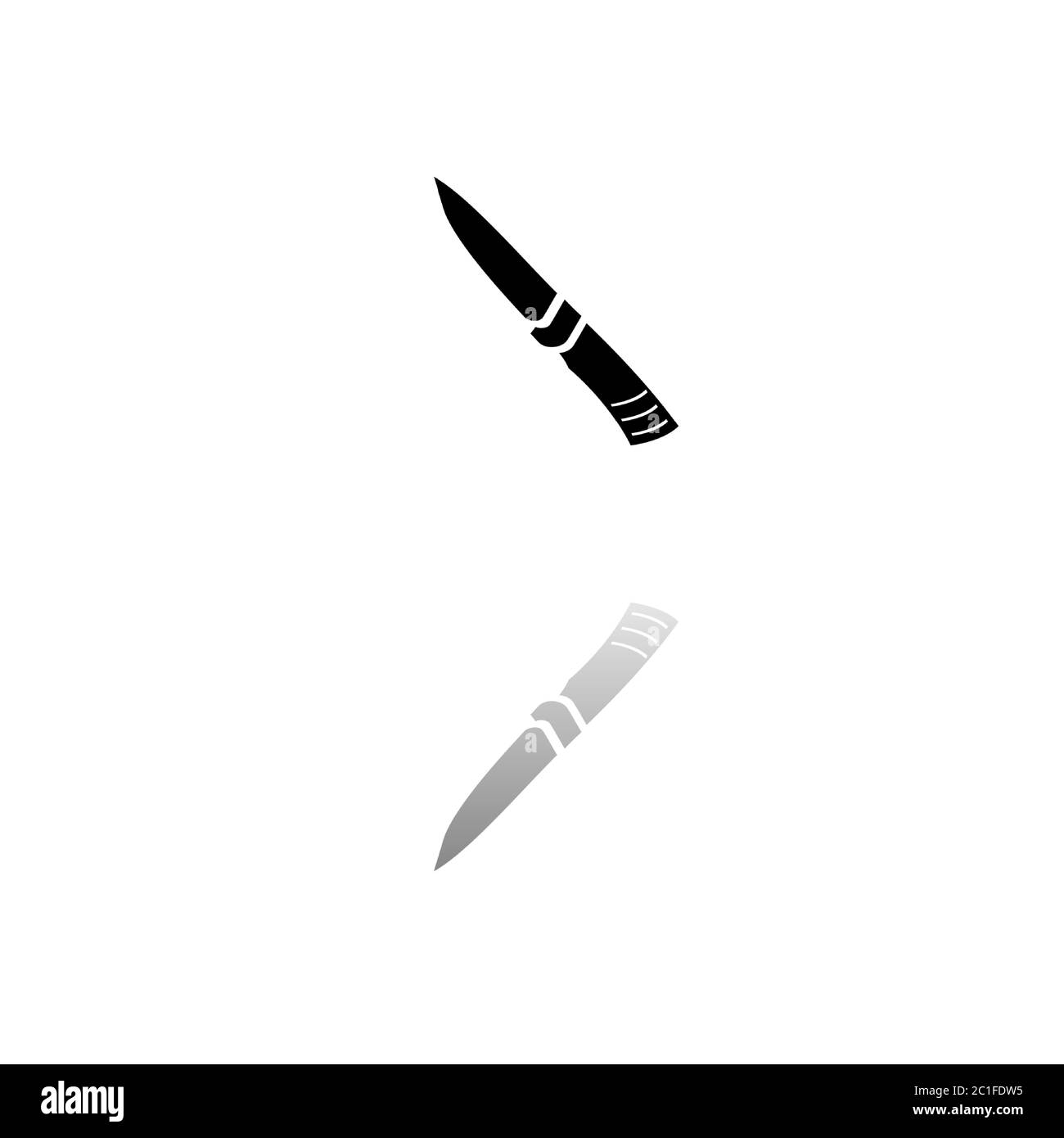 Knife. Black symbol on white background. Simple illustration. Flat ...
