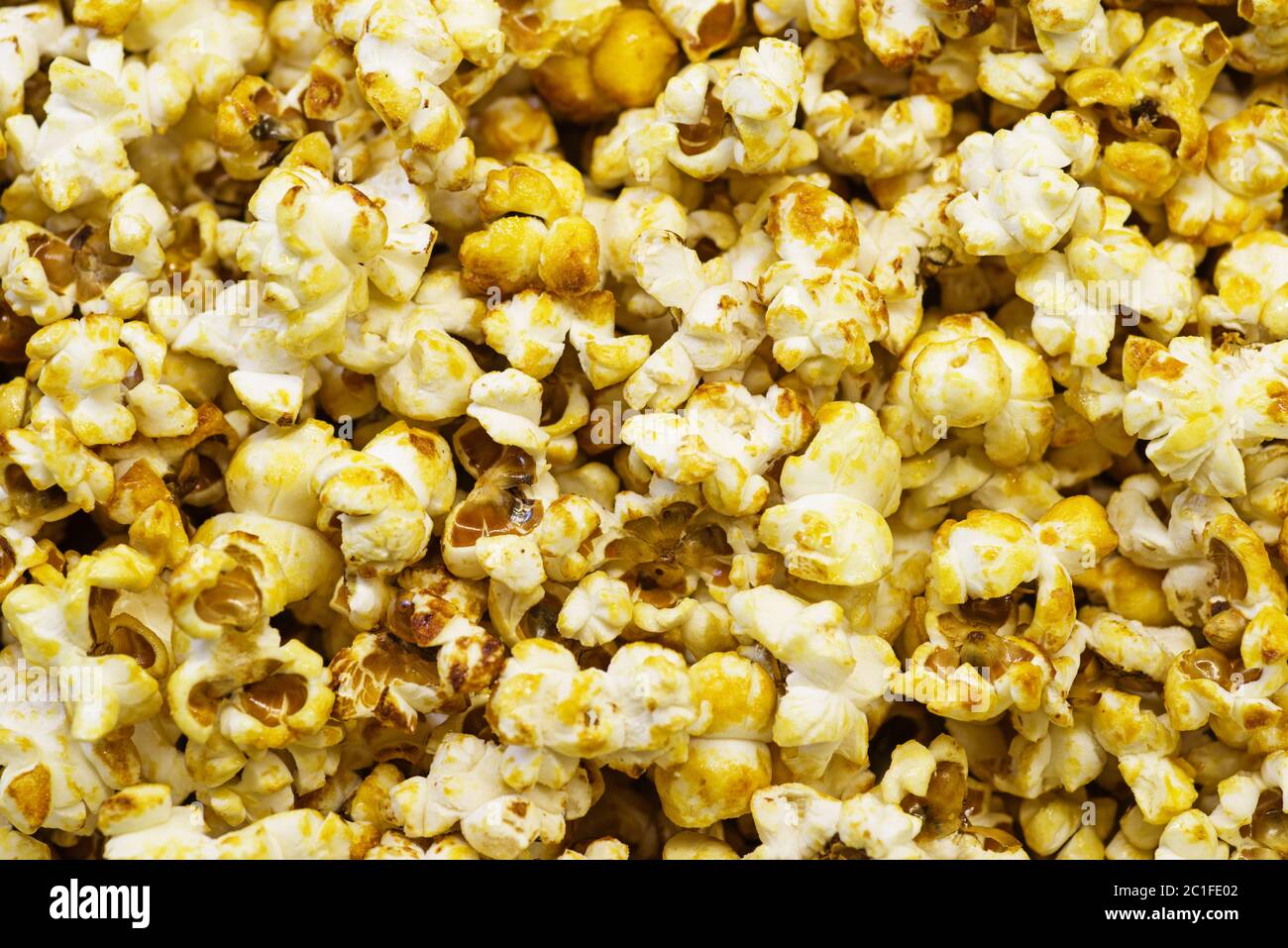 home made caramel popcorn close up background image Stock Photo - Alamy