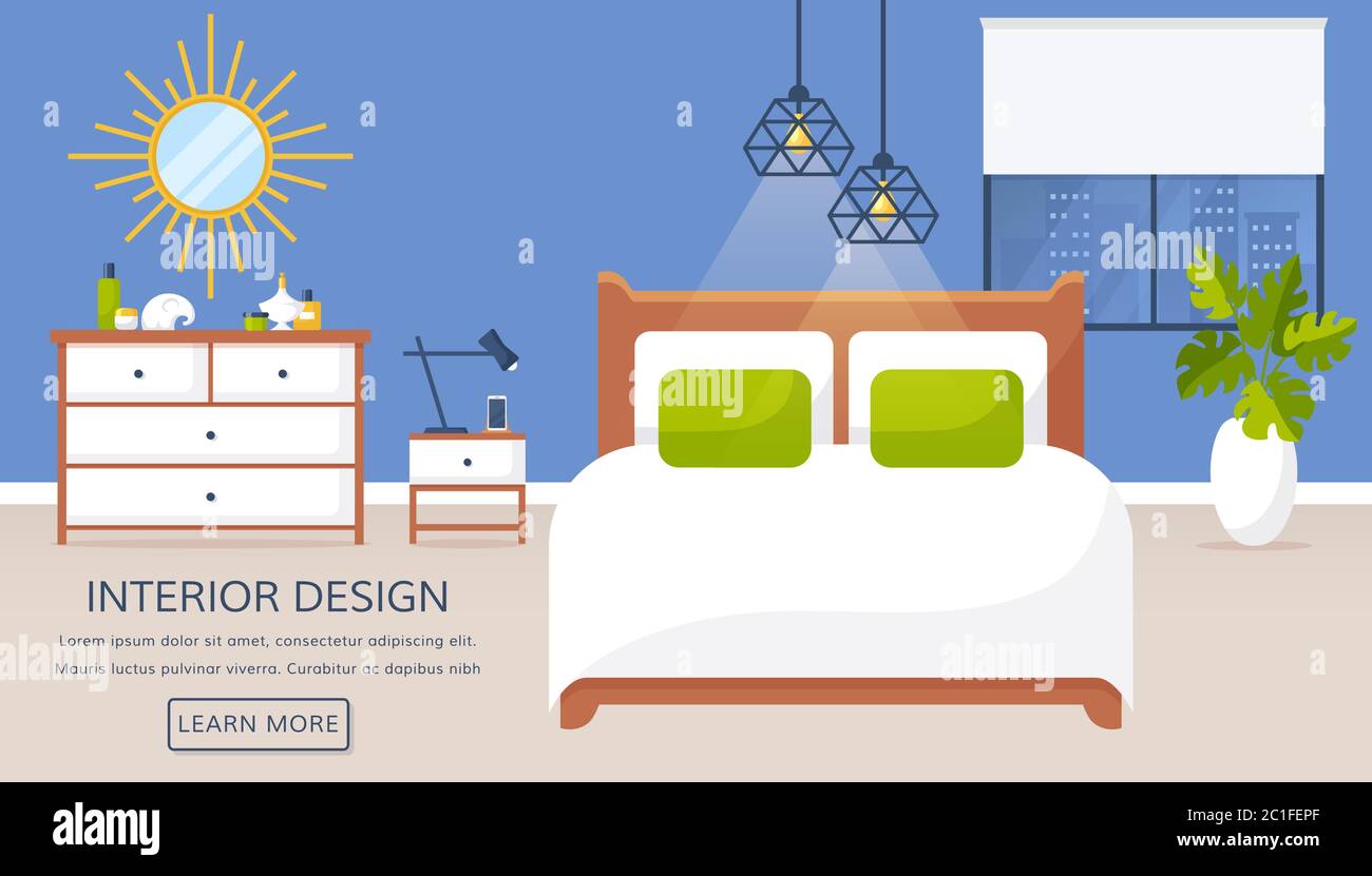 Hotel room bed dresser Stock Vector Images - Alamy