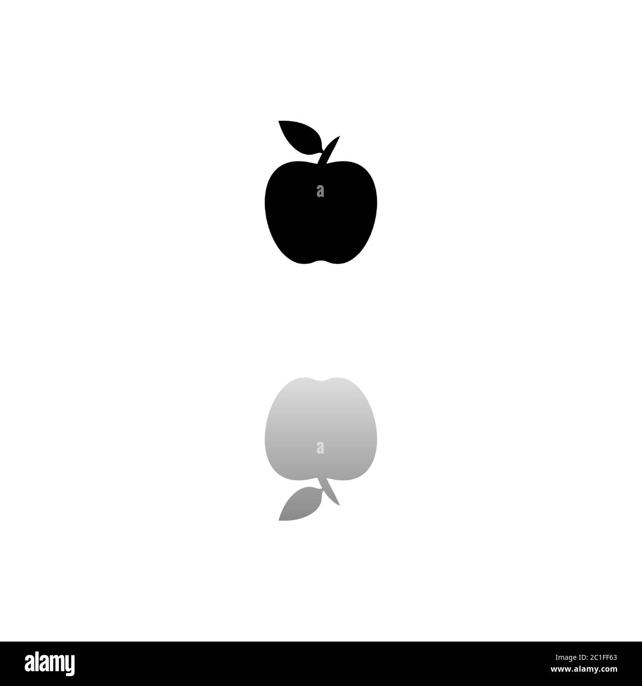 Apple. Black symbol on white background. Simple illustration. Flat ...