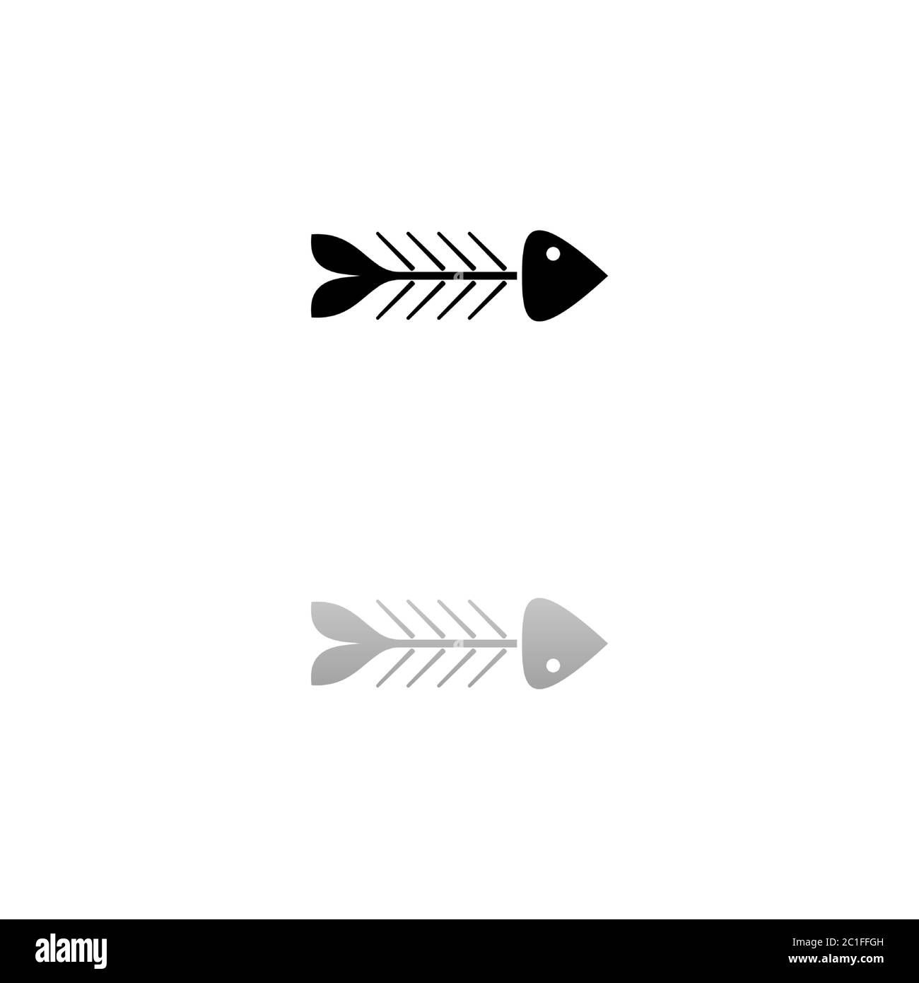 Fishbone. Black symbol on white background. Simple illustration. Flat ...