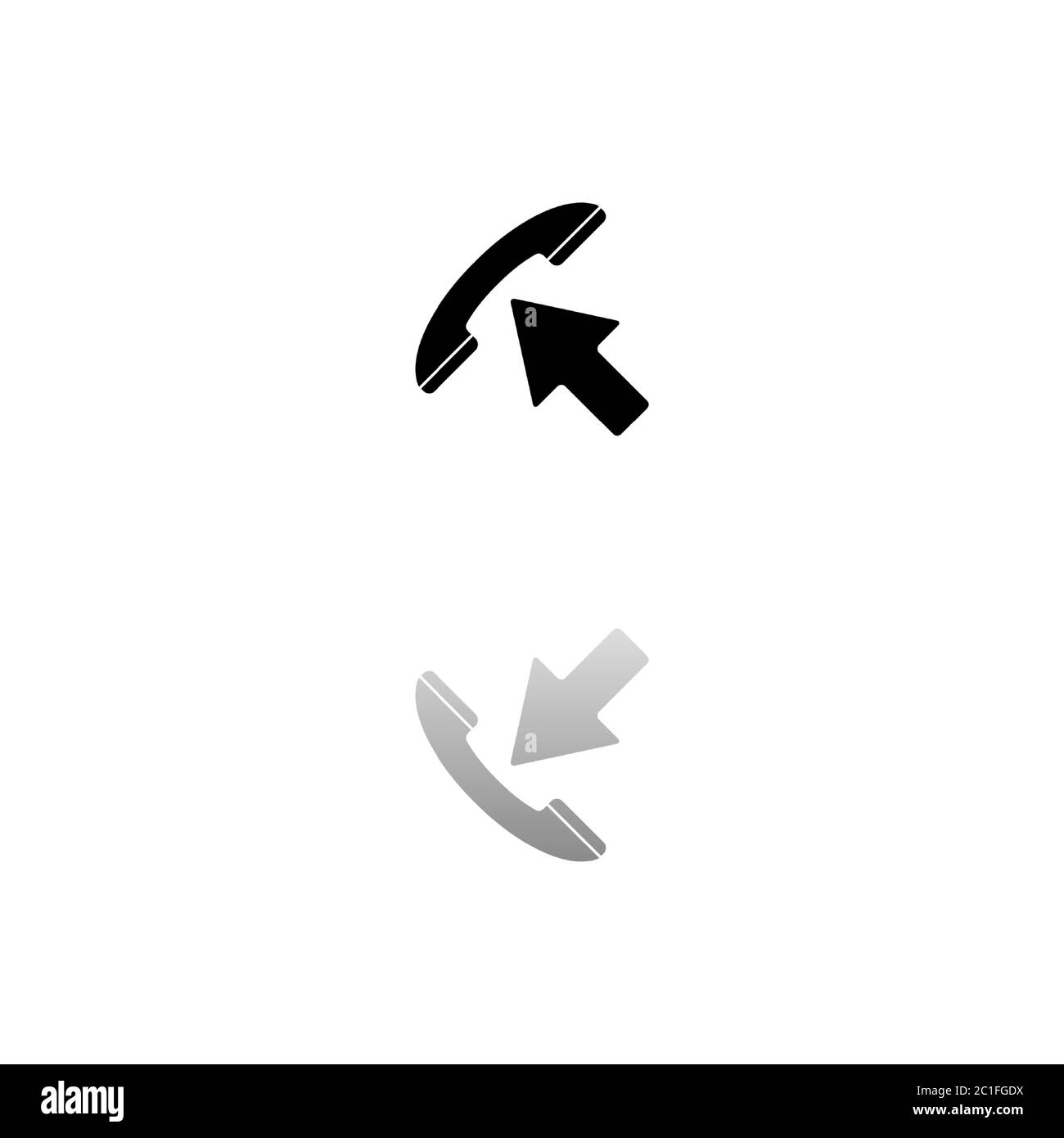 Incoming call. Black symbol on white background. Simple illustration ...