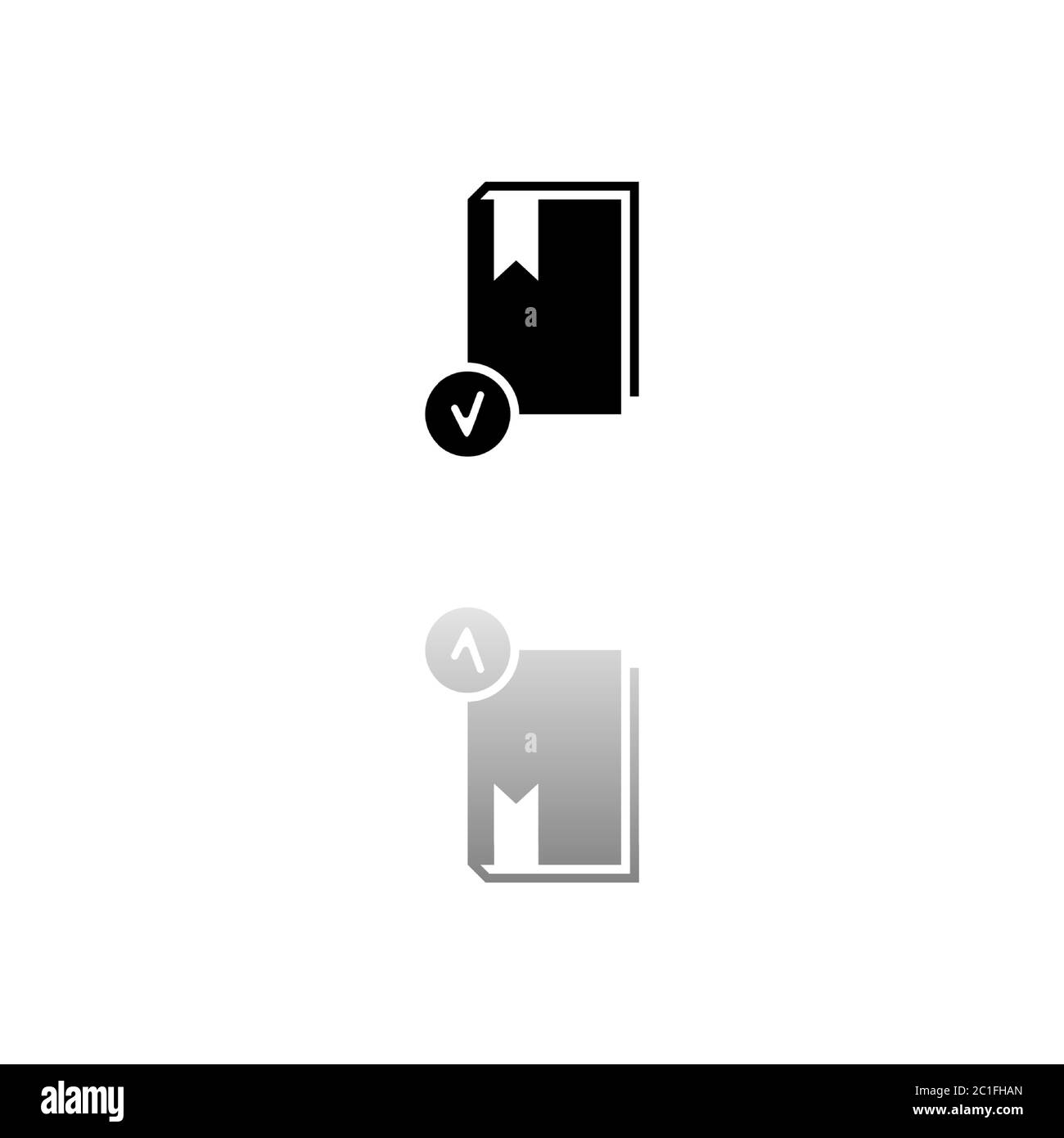 Selected book. Black symbol on white background. Simple illustration ...