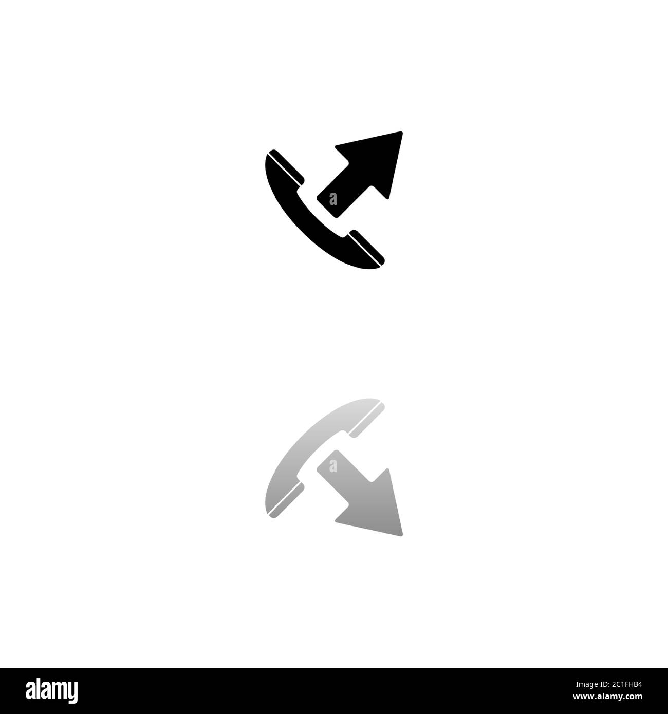 Phone call outgoing. Black symbol on white background. Simple ...