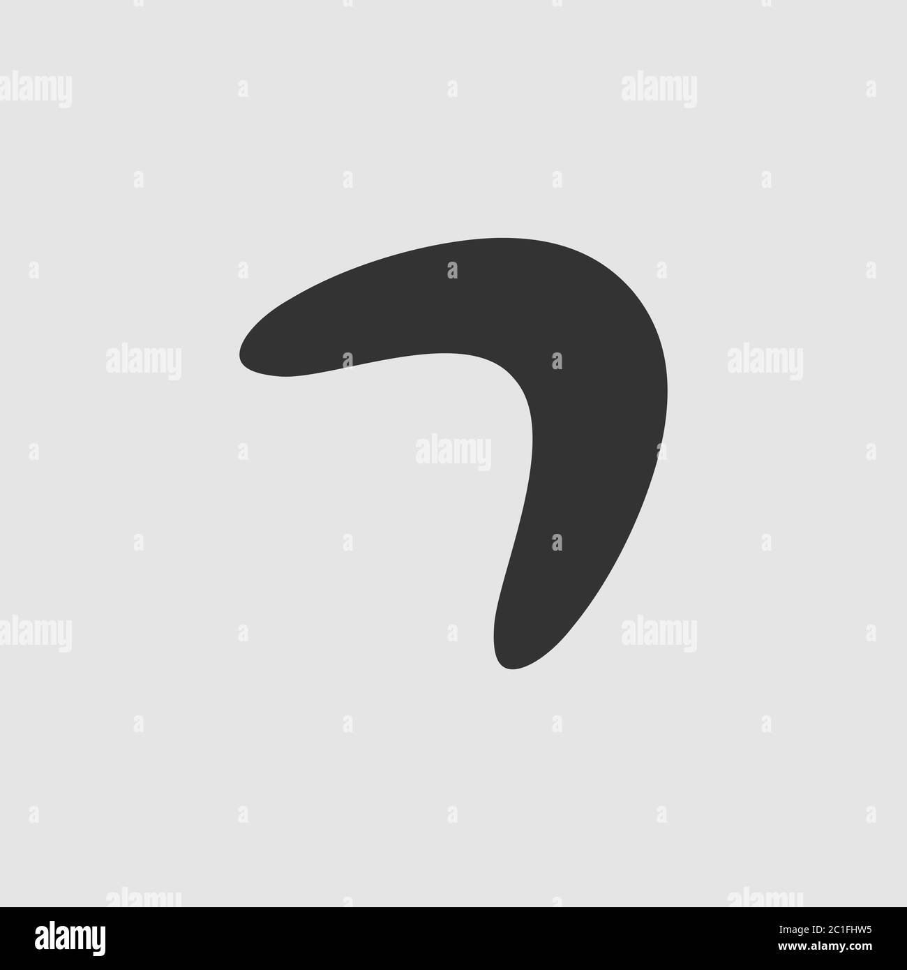 Boomerang icon flat. Black pictogram on grey background. Vector ...
