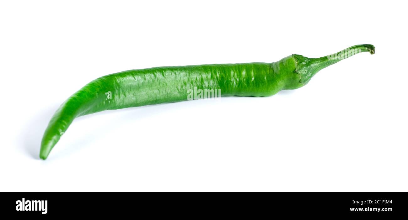 Fresh bitter green pepper isolated on white background Stock Photo - Alamy