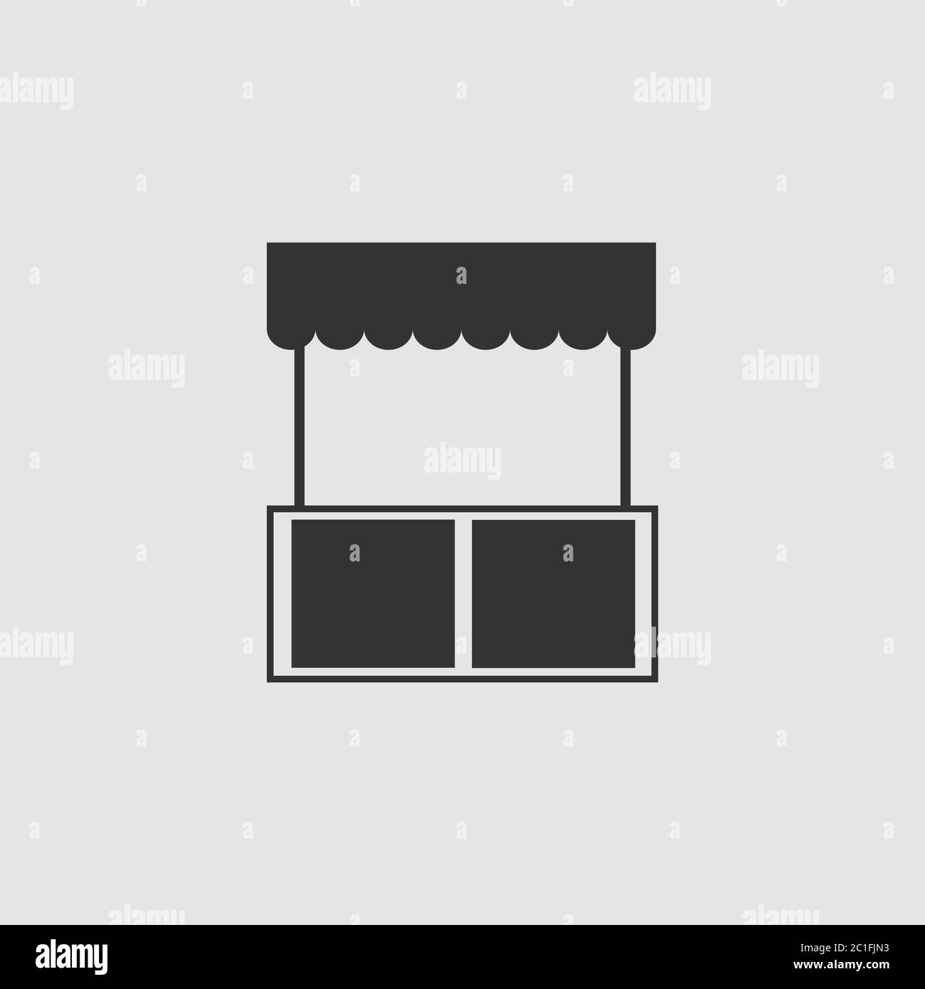 Kiosk icon flat. Black pictogram on grey background. Vector illustration symbol Stock Vector ...