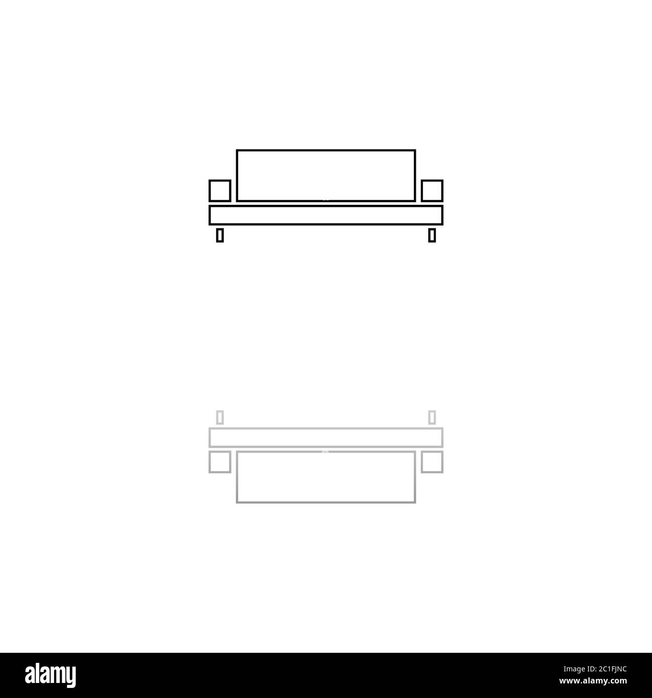 Sofa. Black symbol on white background. Simple illustration. Flat ...
