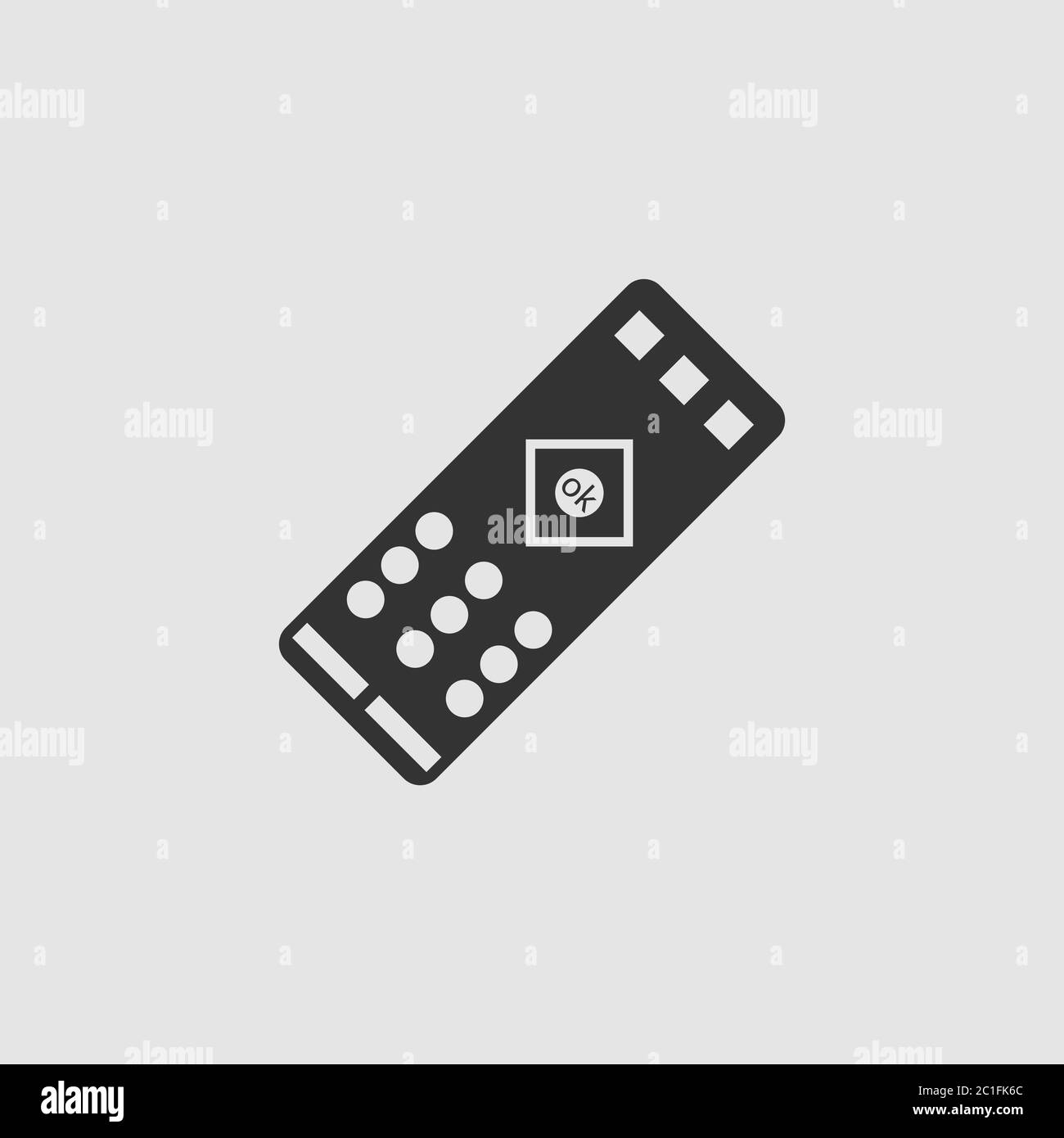 TV remote icon flat. Black pictogram on grey background. Vector illustration symbol Stock Vector ...