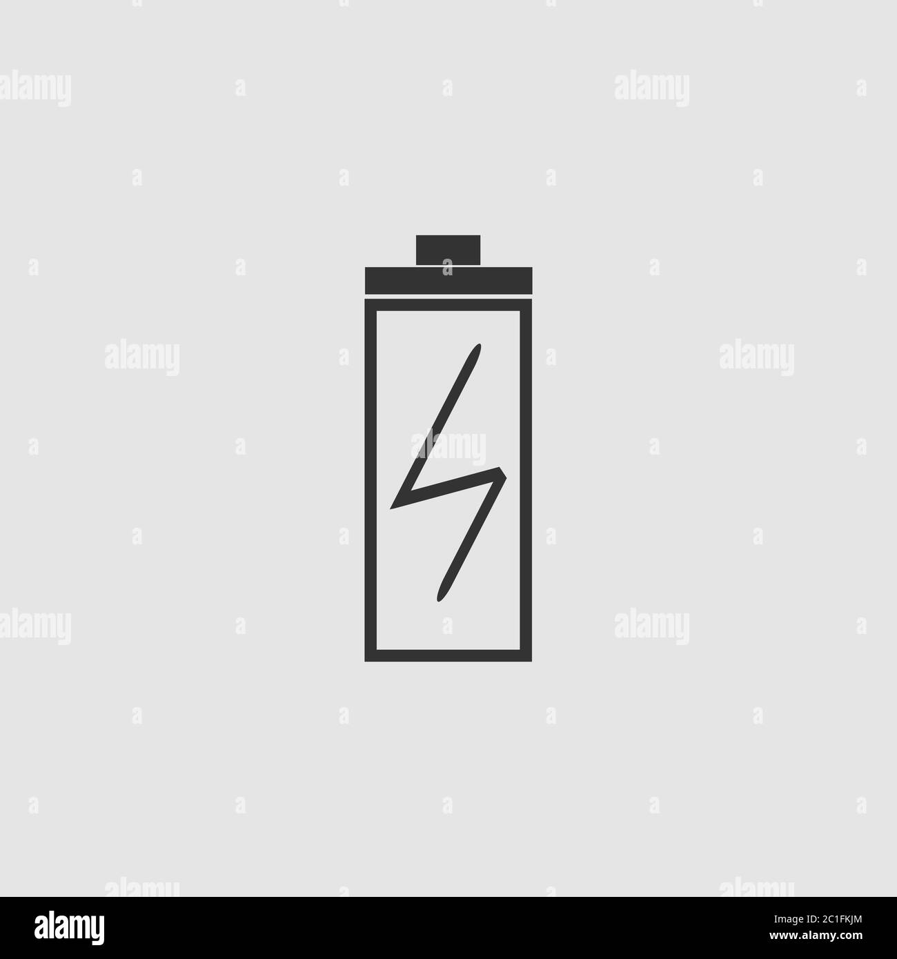 Battery Charging icon flat. Black pictogram on grey background. Vector ...