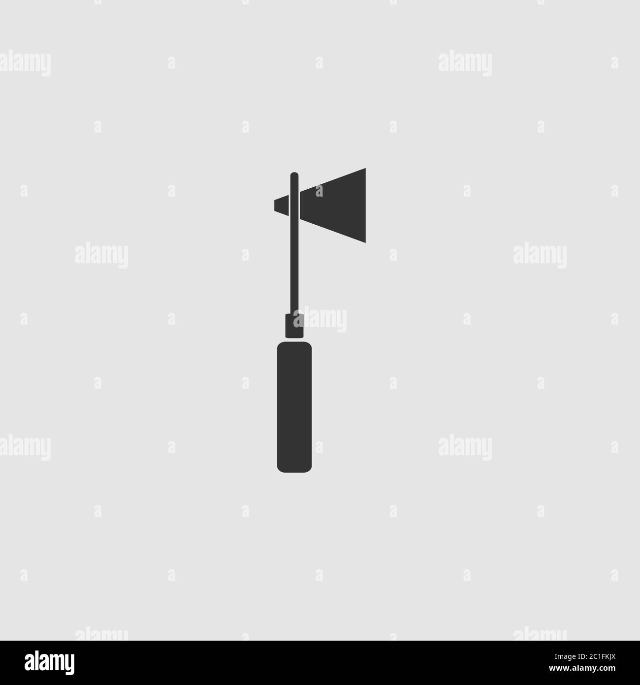 Tomahawk icon flat. Black pictogram on grey background. Vector ...