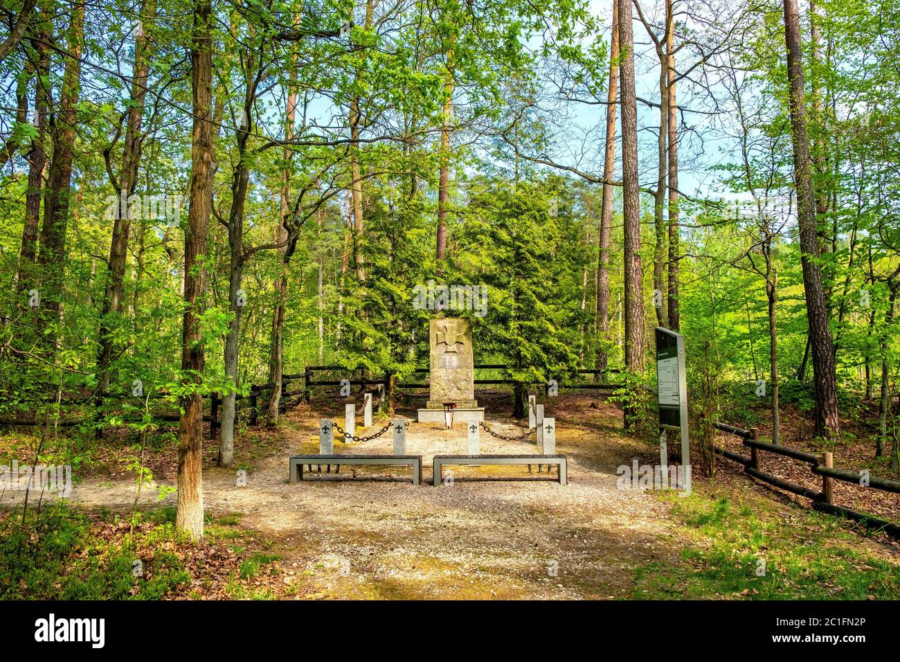 Chojnow, Mazovia / Poland - 2020/05/10: Forest memorial of Grey Ranks ...