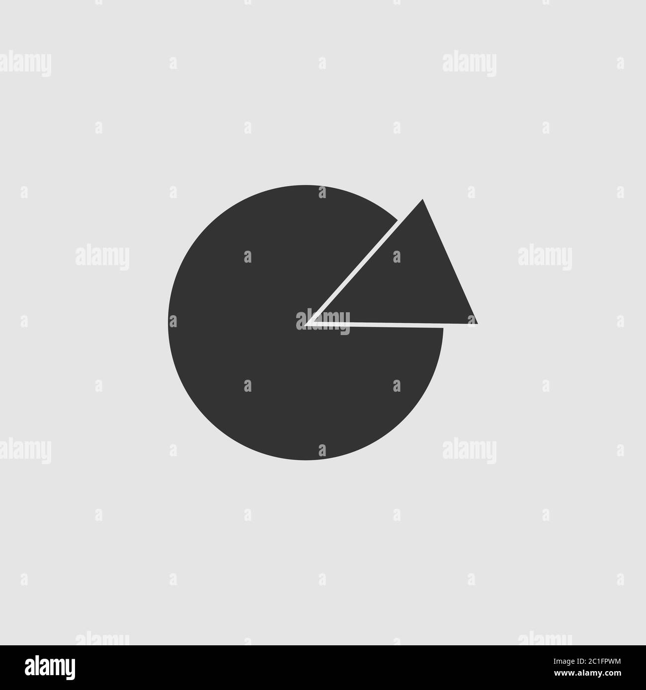 Pie chart icon flat. Black pictogram on grey background. Vector illustration symbol Stock Vector ...