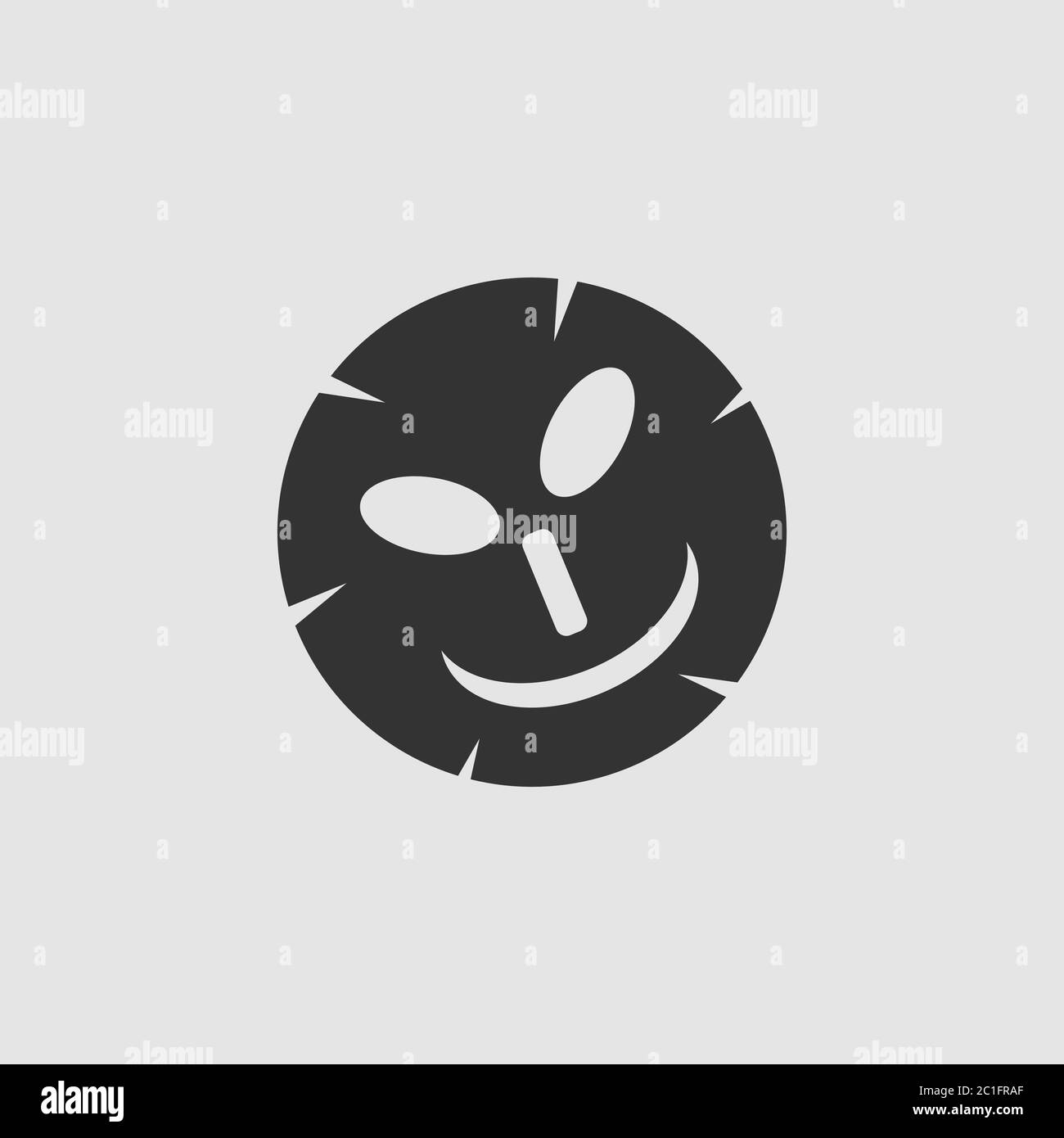 Cosmetic mask icon flat. Black pictogram on grey background. Vector ...