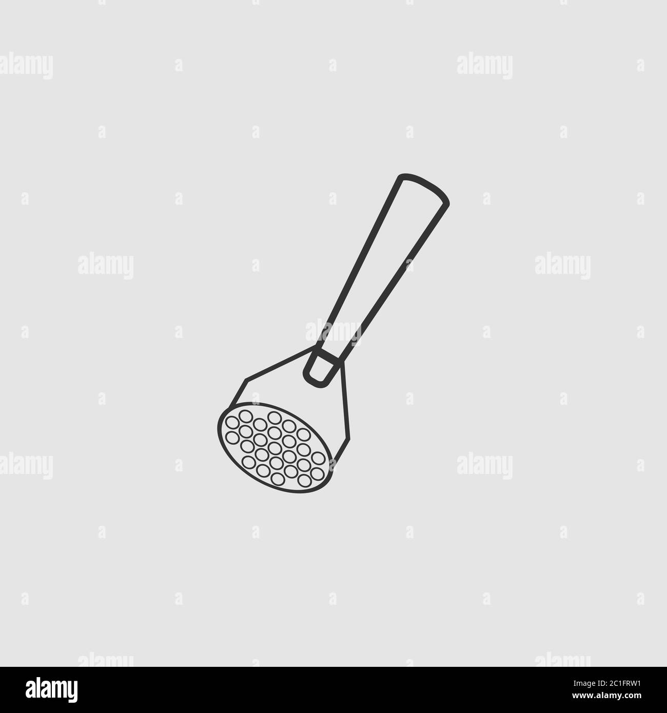 Potato masher icon flat. Black pictogram on grey background. Vector ...