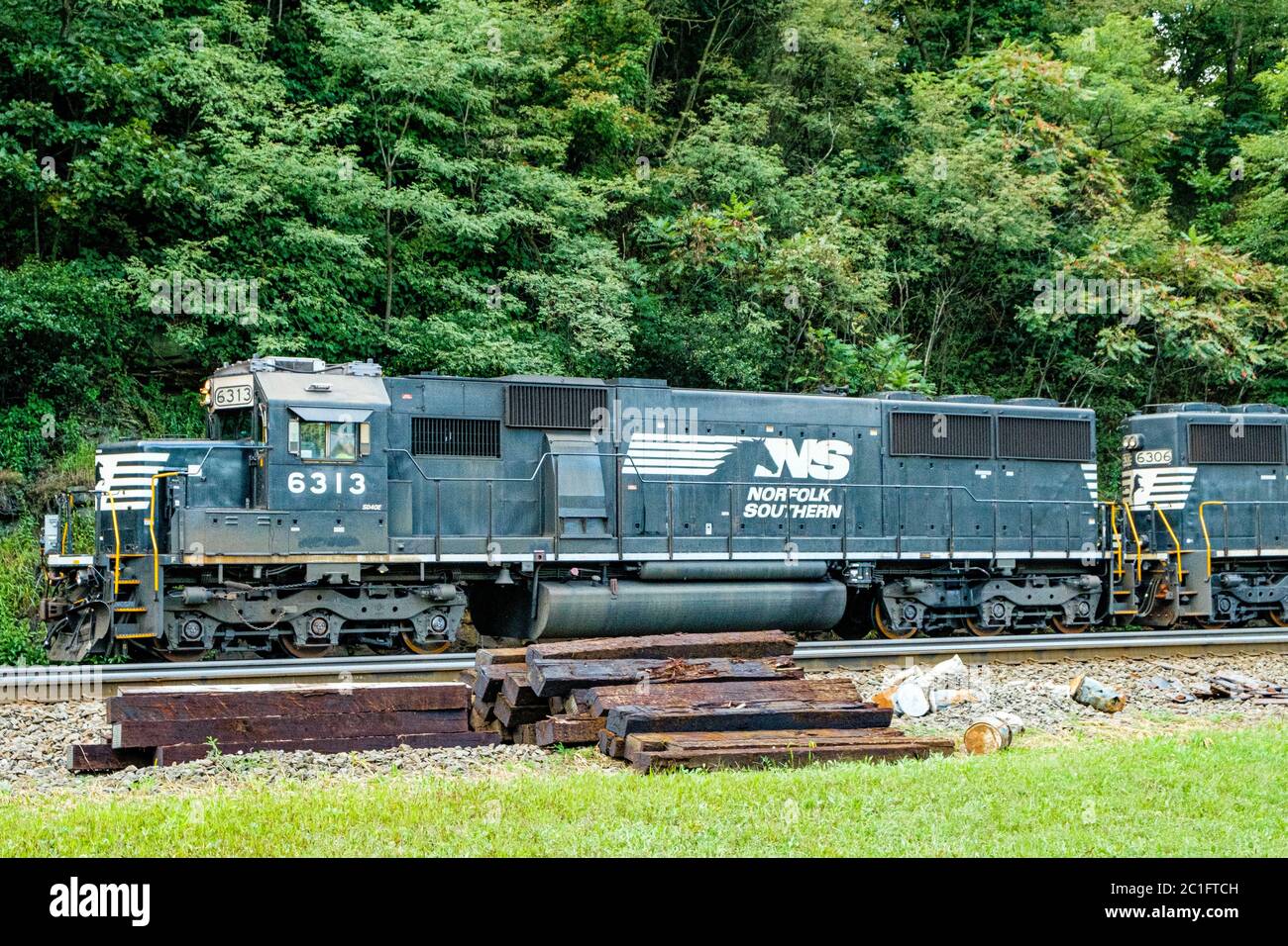 EMD SD40E locomotives on banker duty, Horseshoe Curve, Logan Township ...