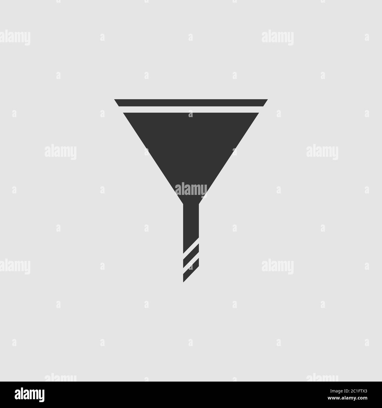 Funnel icon flat. Black pictogram on grey background. Vector ...