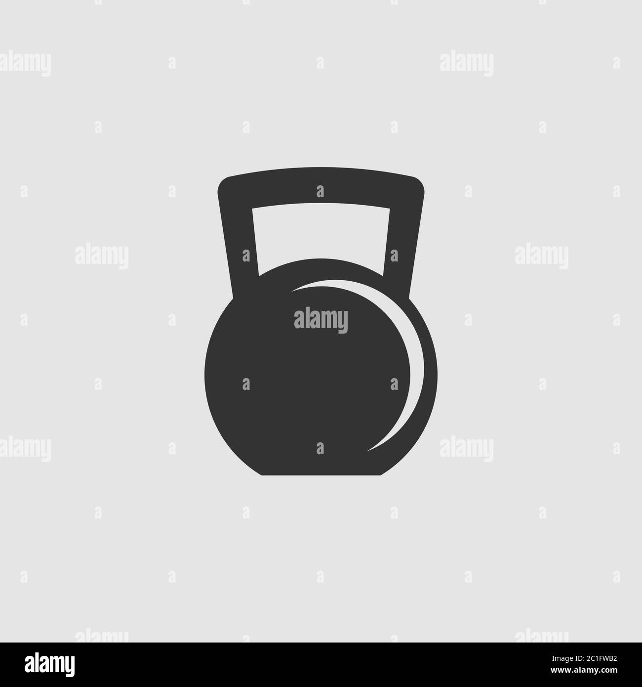 Weight icon flat. Black pictogram on grey background. Vector ...