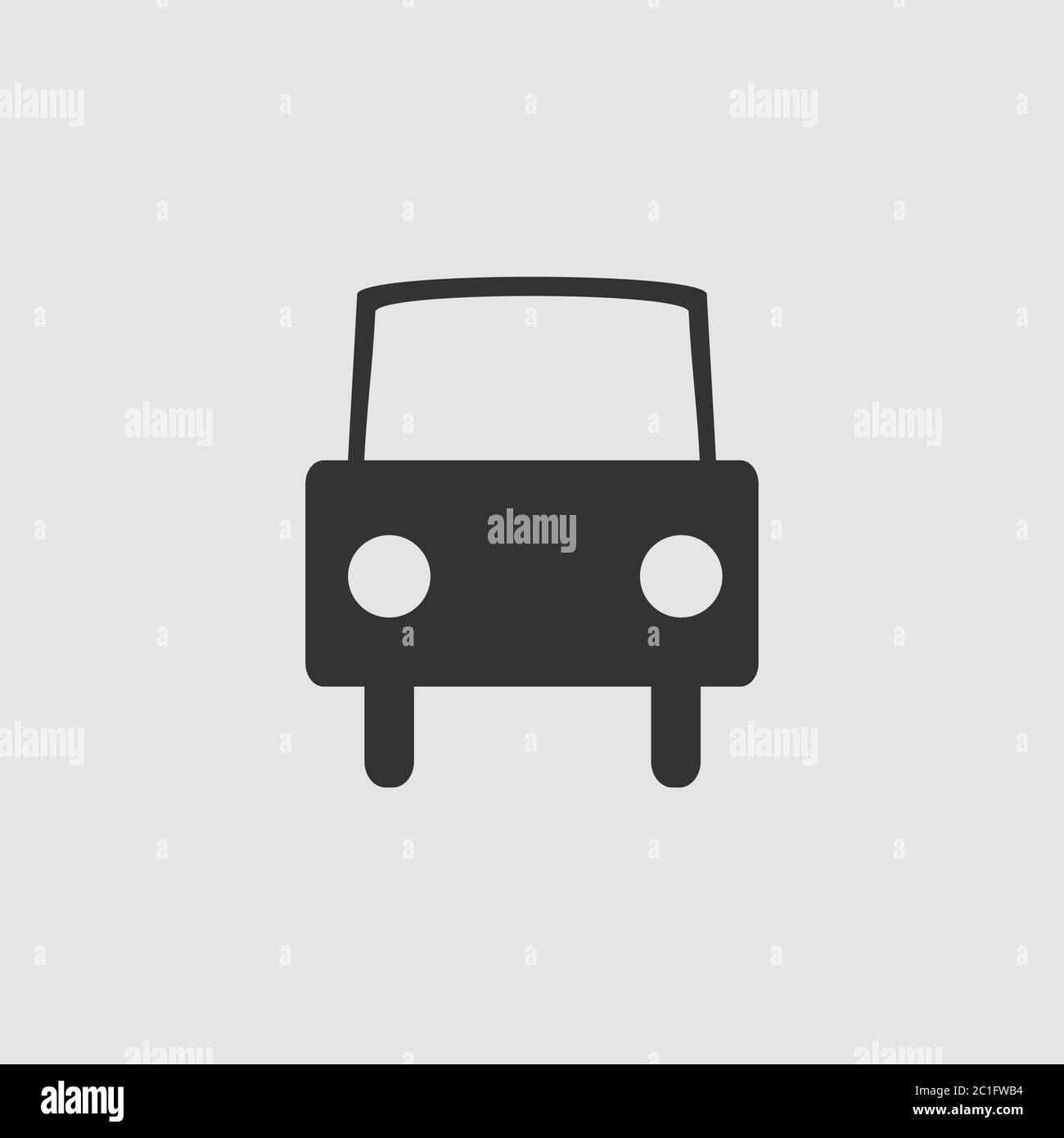 Car icon flat. Black pictogram on grey background. Vector illustration ...