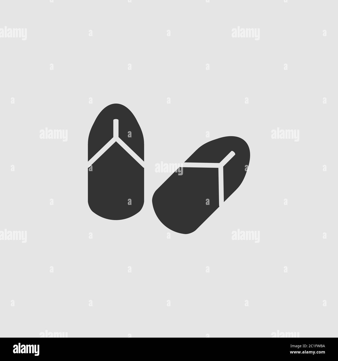 Slippers icon flat. Black pictogram on grey background. Vector illustration symbol Stock Vector ...