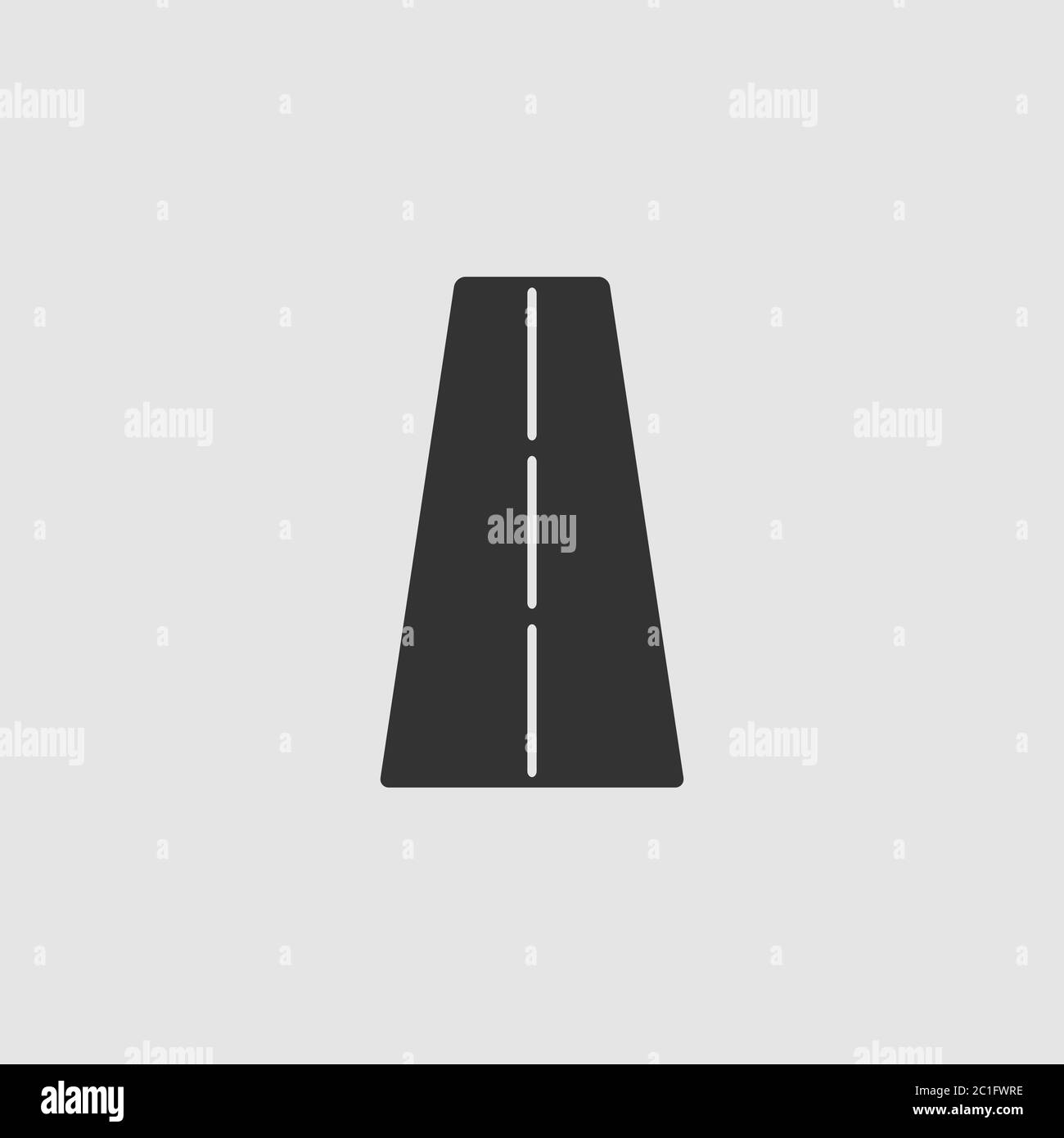 Road icon flat. Black pictogram on grey background. Vector illustration ...