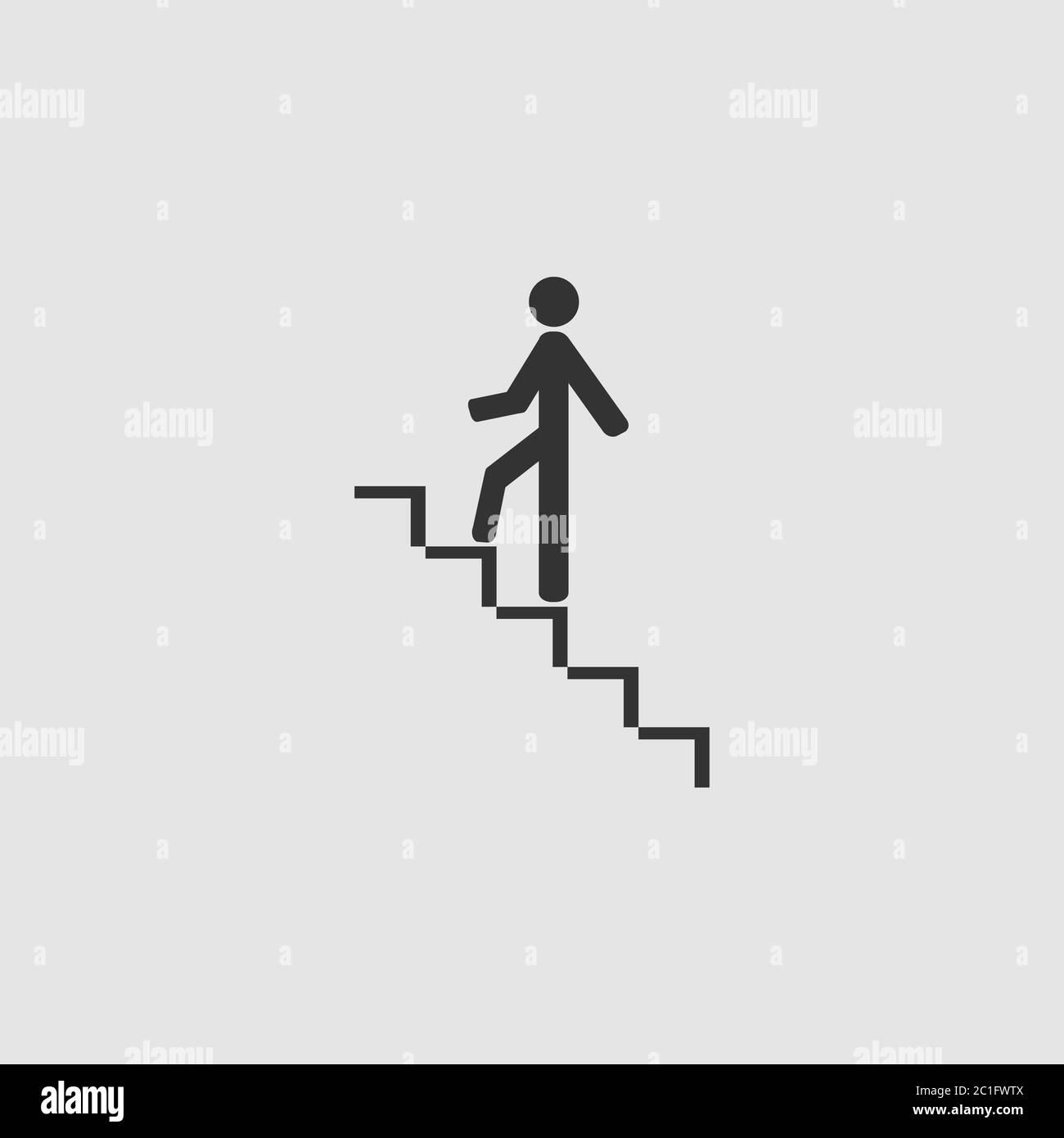 Go down up icon flat. Black pictogram on grey background. Vector ...