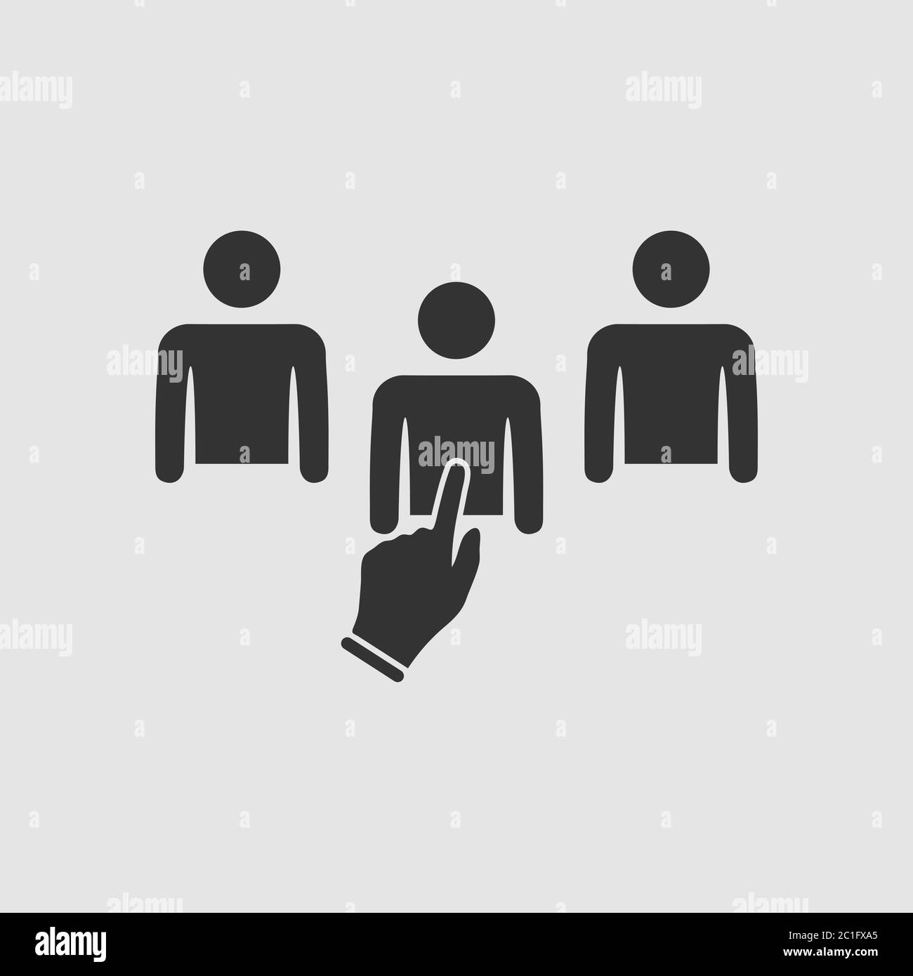 Chosen one icon flat. Black pictogram on grey background. Vector illustration symbol Stock ...