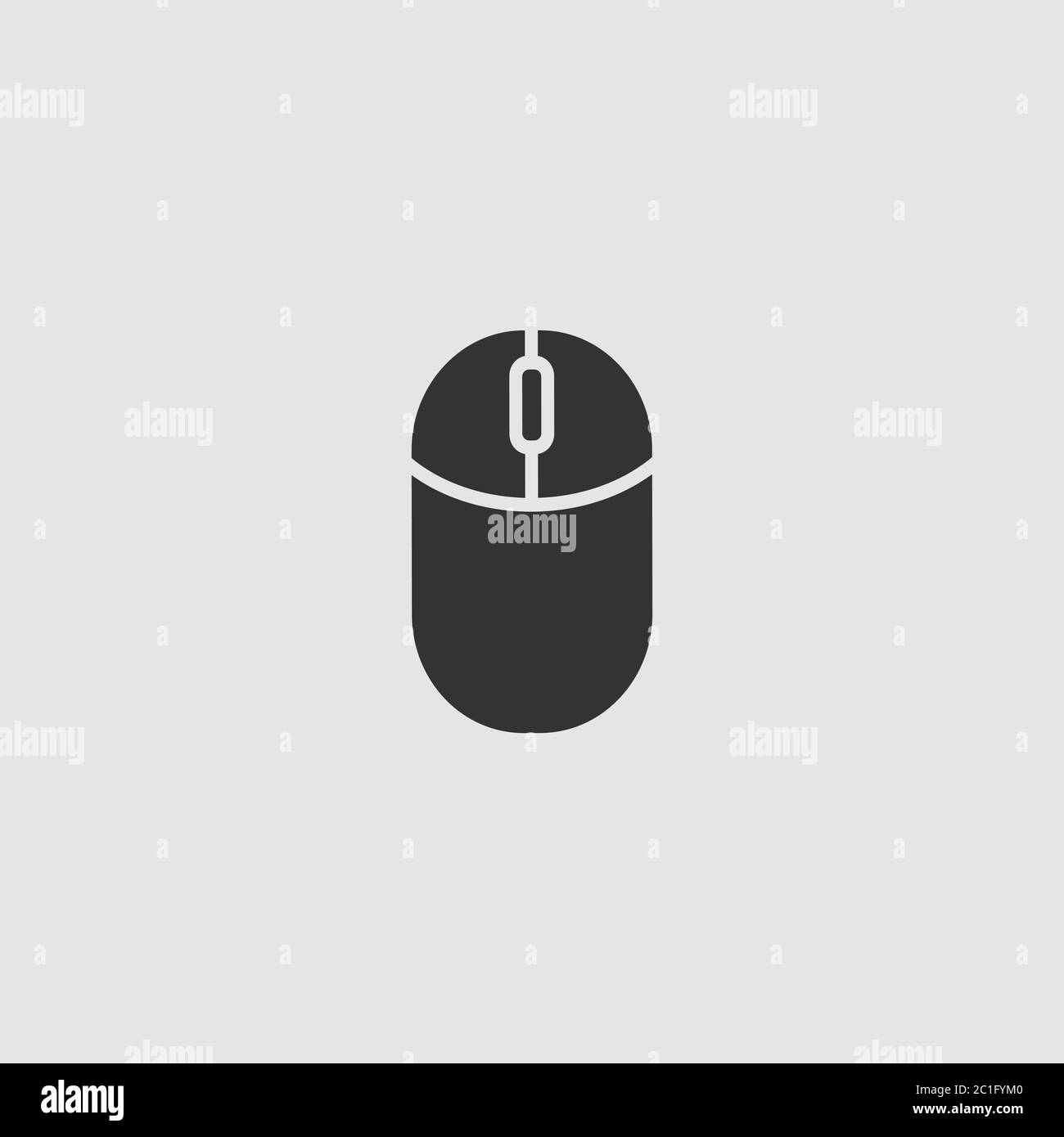 Computer Mouse icon flat. Black pictogram on grey background. Vector ...