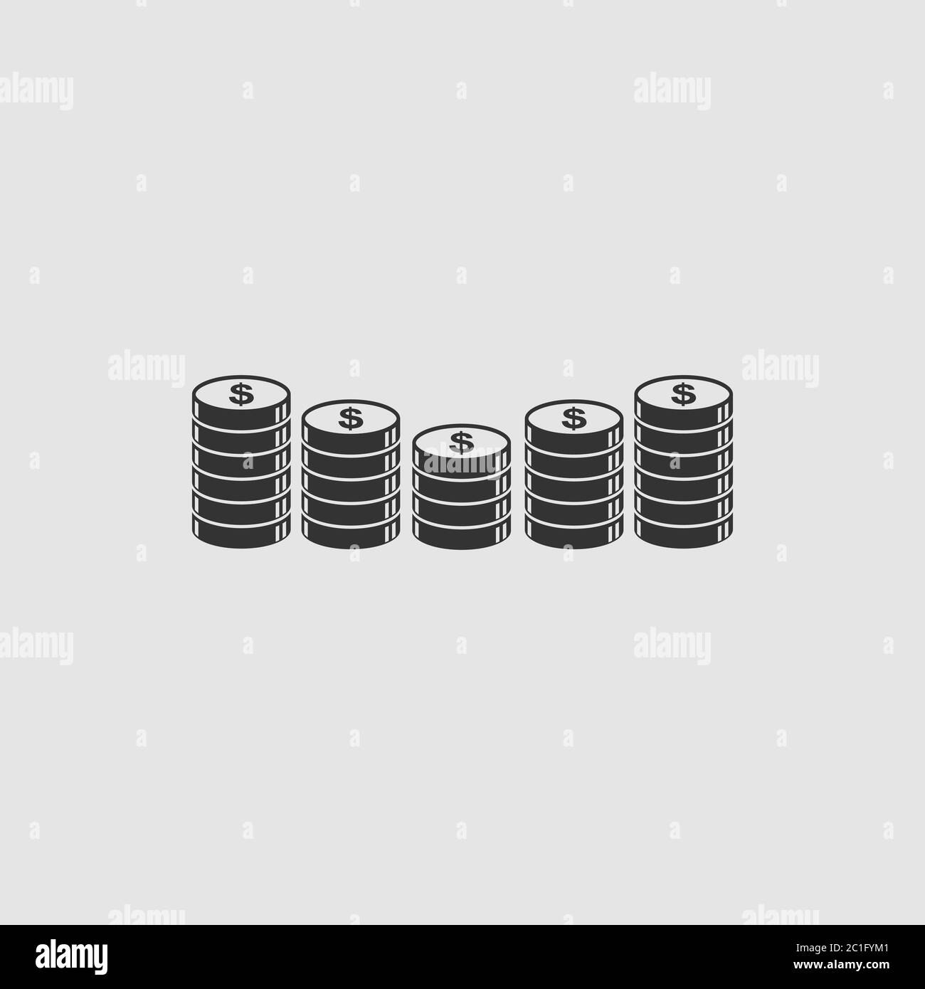 Stack Of Coins In Grey