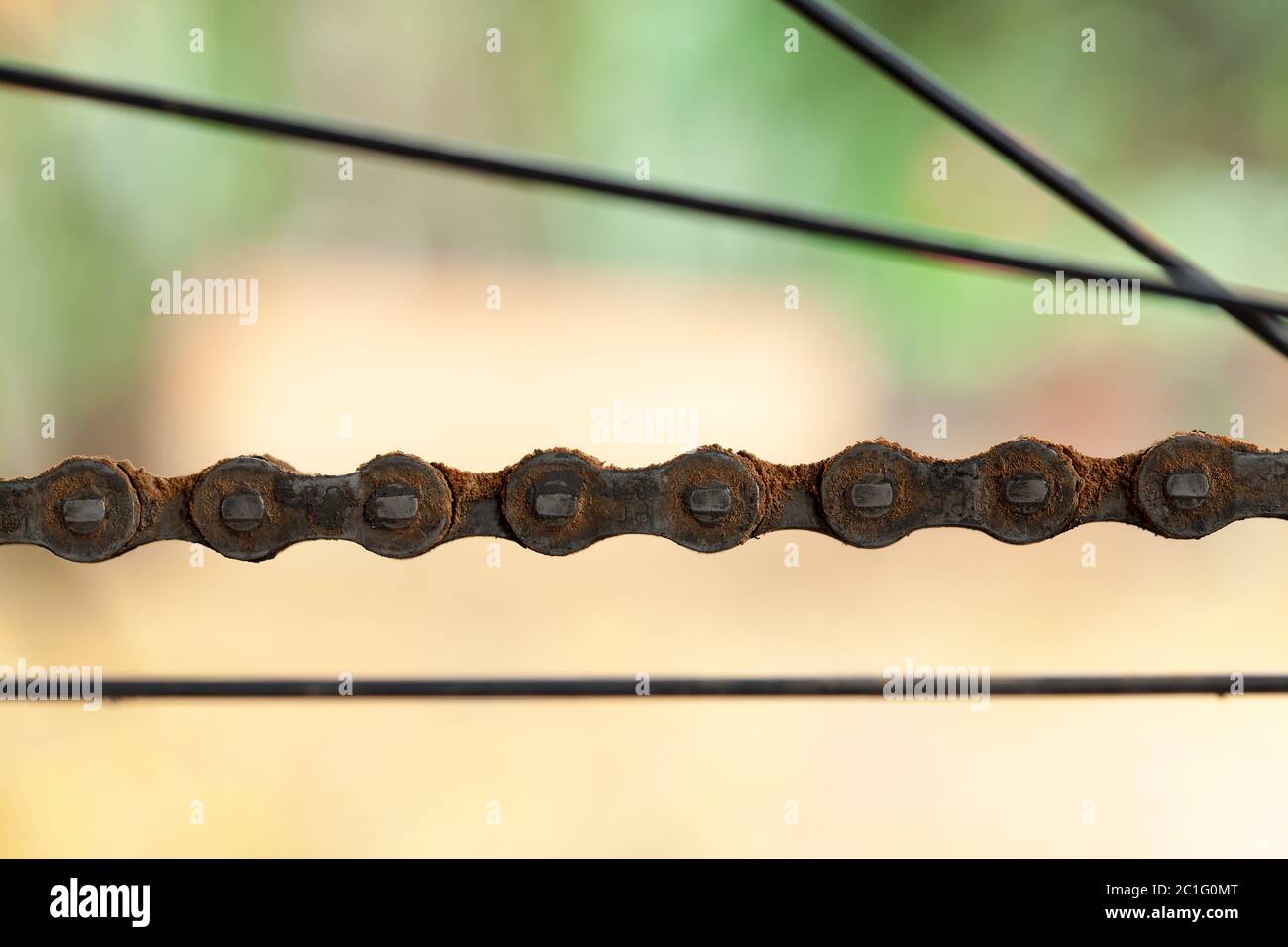 Mud dirty mountain bike chain details Stock Photo - Alamy