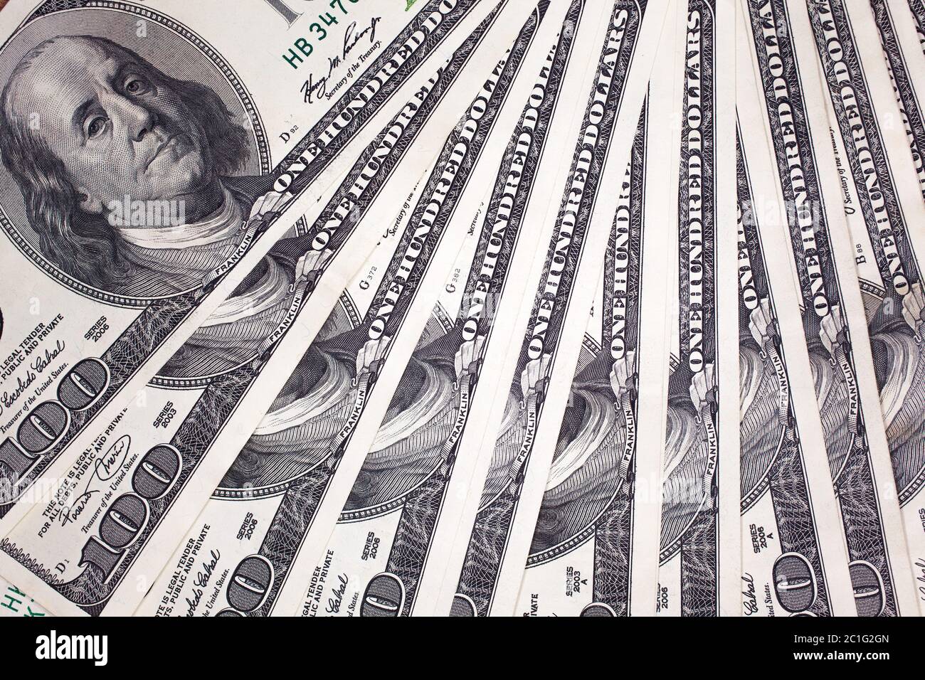 100 dollars bank notes details Stock Photo - Alamy