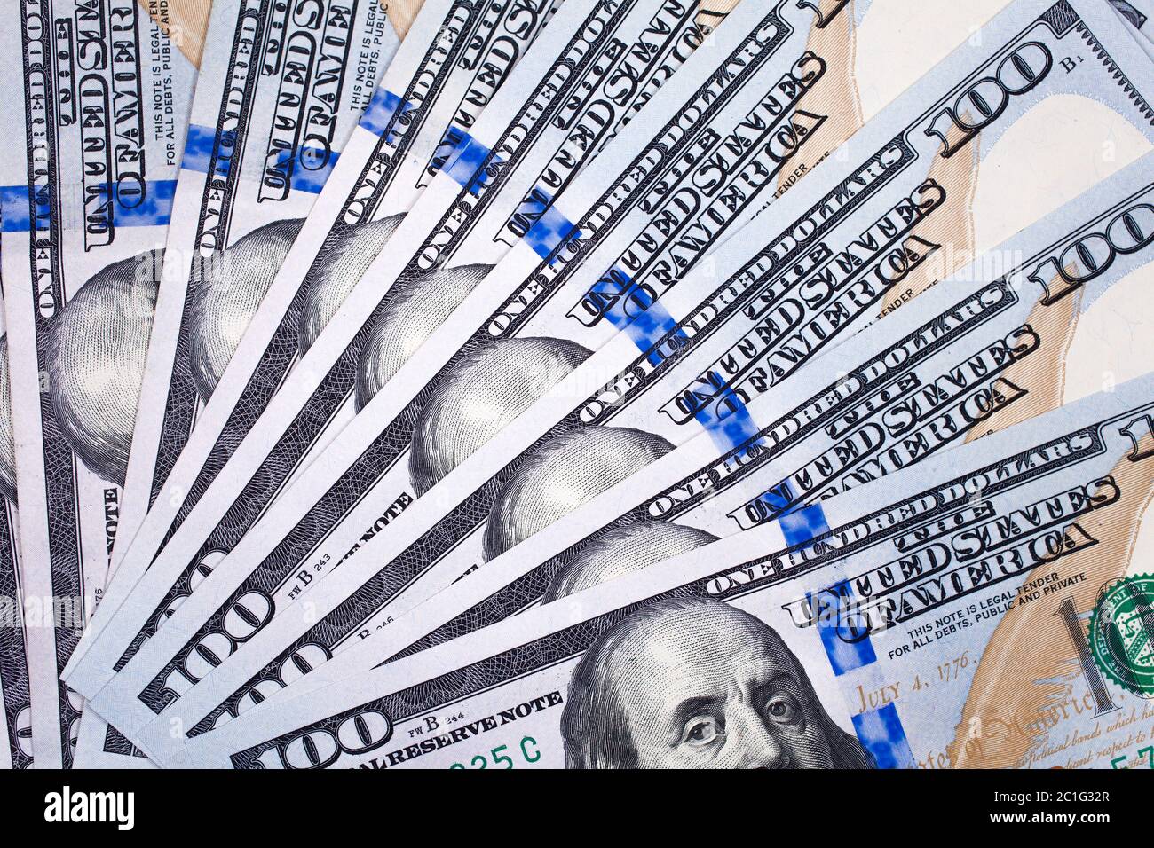 100 dollars bank notes details Stock Photo - Alamy