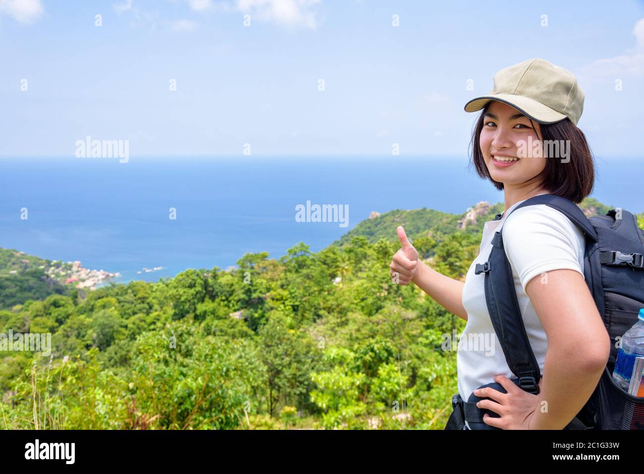 Women tourist on viewpoint at Koh Tao Stock Photo - Alamy