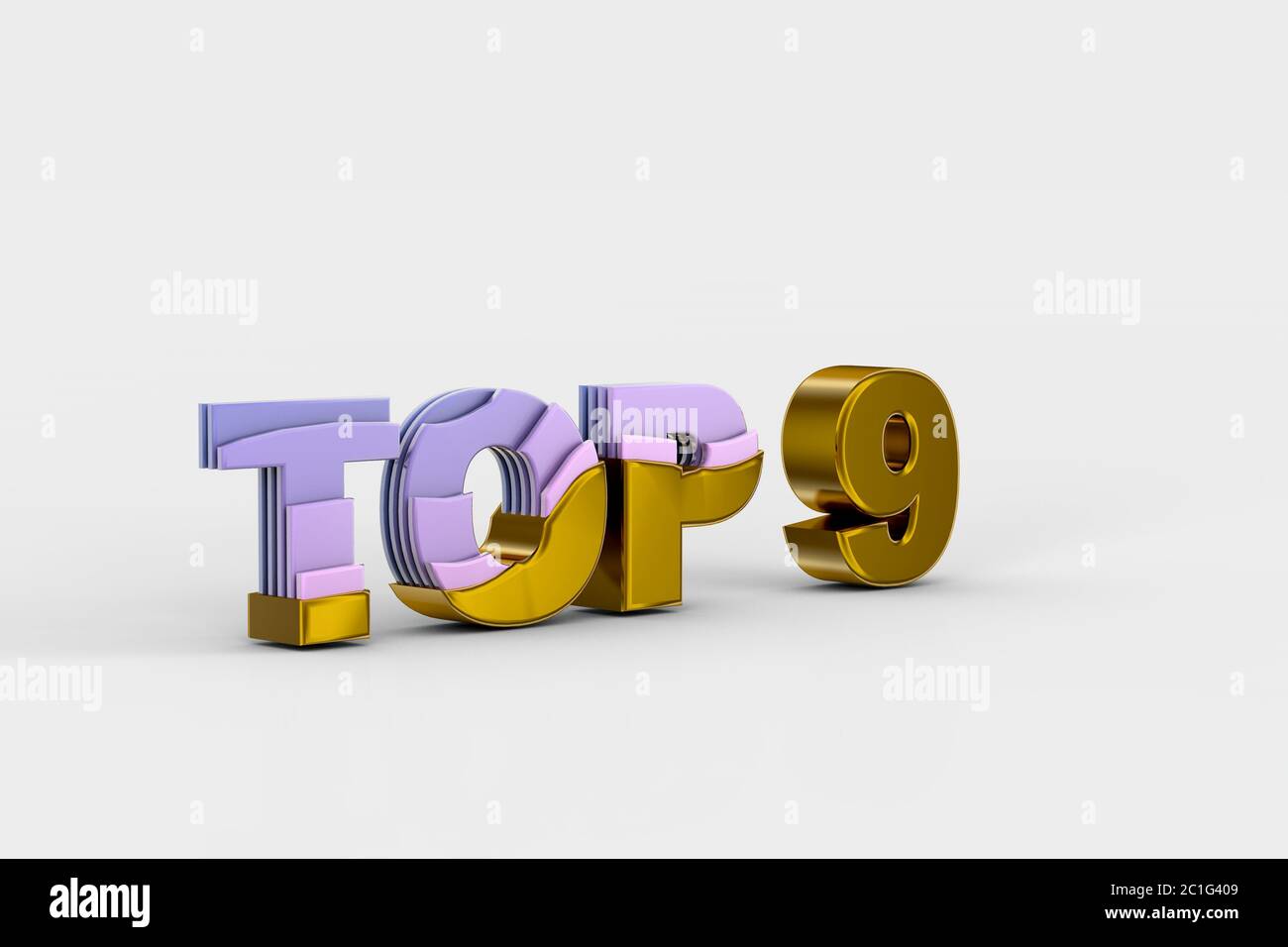 Top nine on white background (done in 3d Stock Photo - Alamy