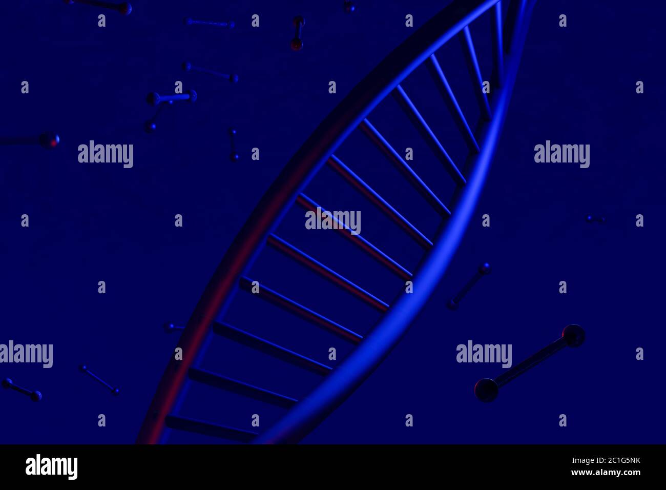 Digital illustration DNA structure render with 3D Stock Photo - Alamy