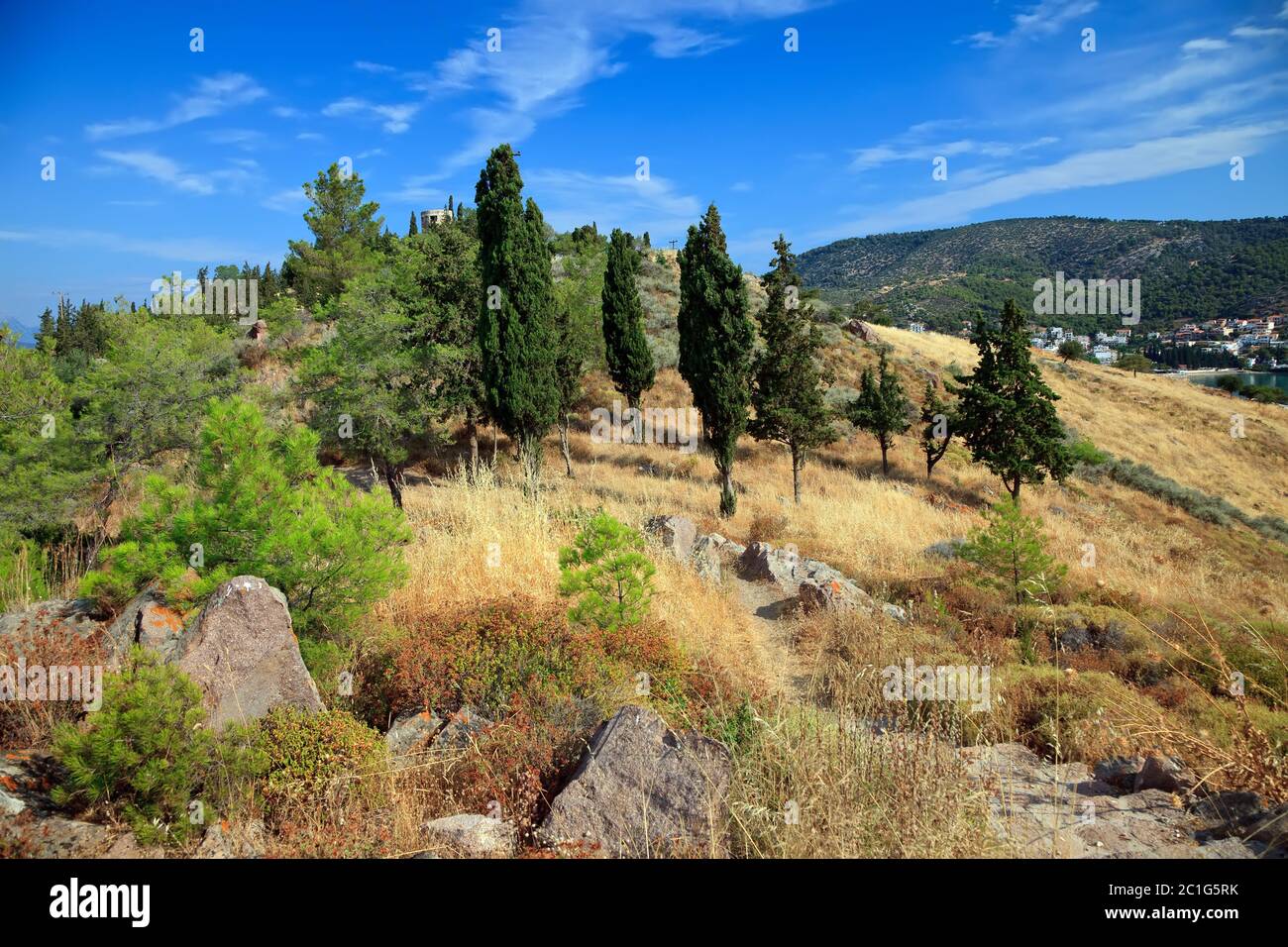Colorful greek landscape Stock Photo - Alamy