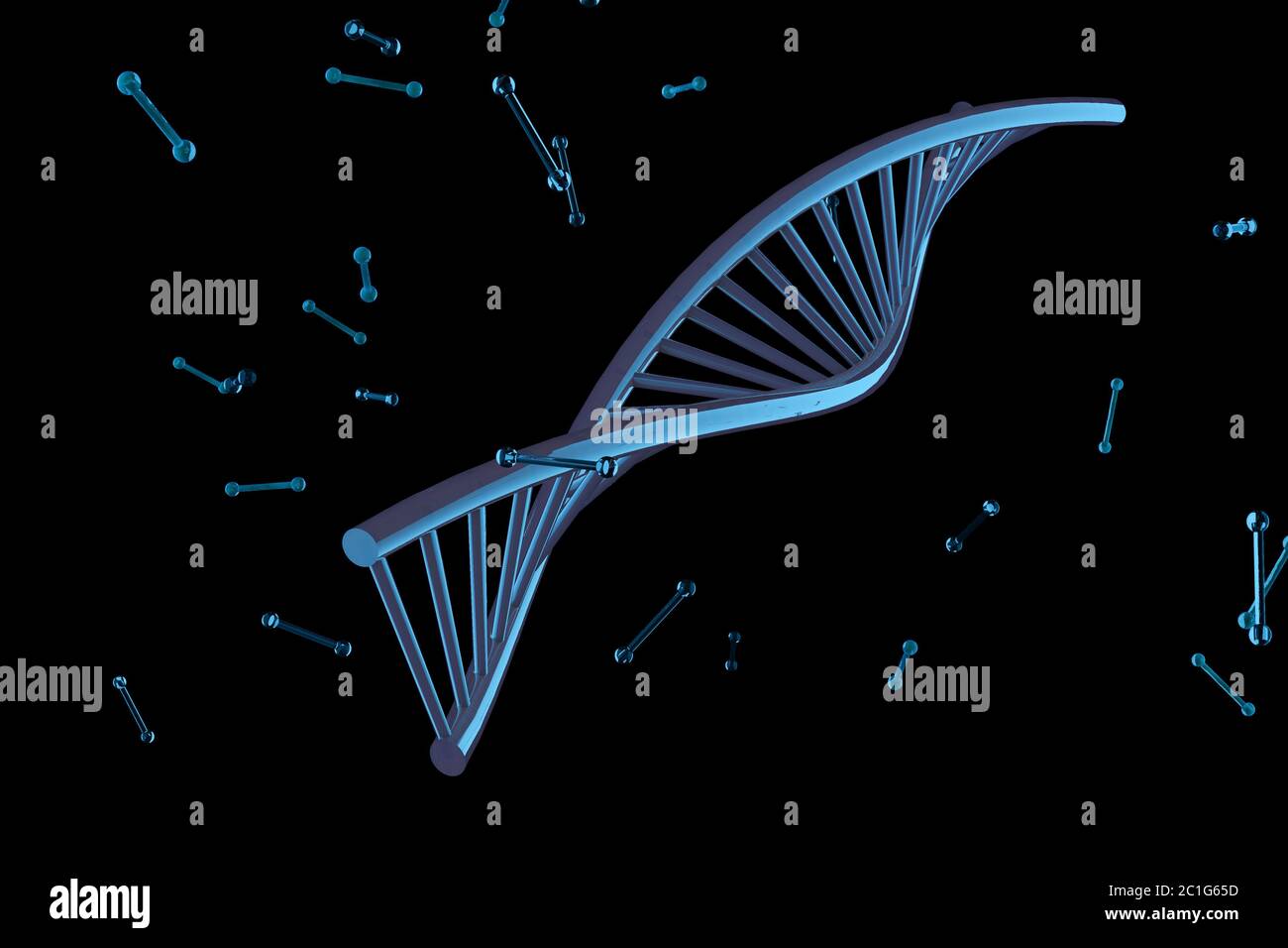 Digital illustration DNA structure render with 3D Stock Photo - Alamy